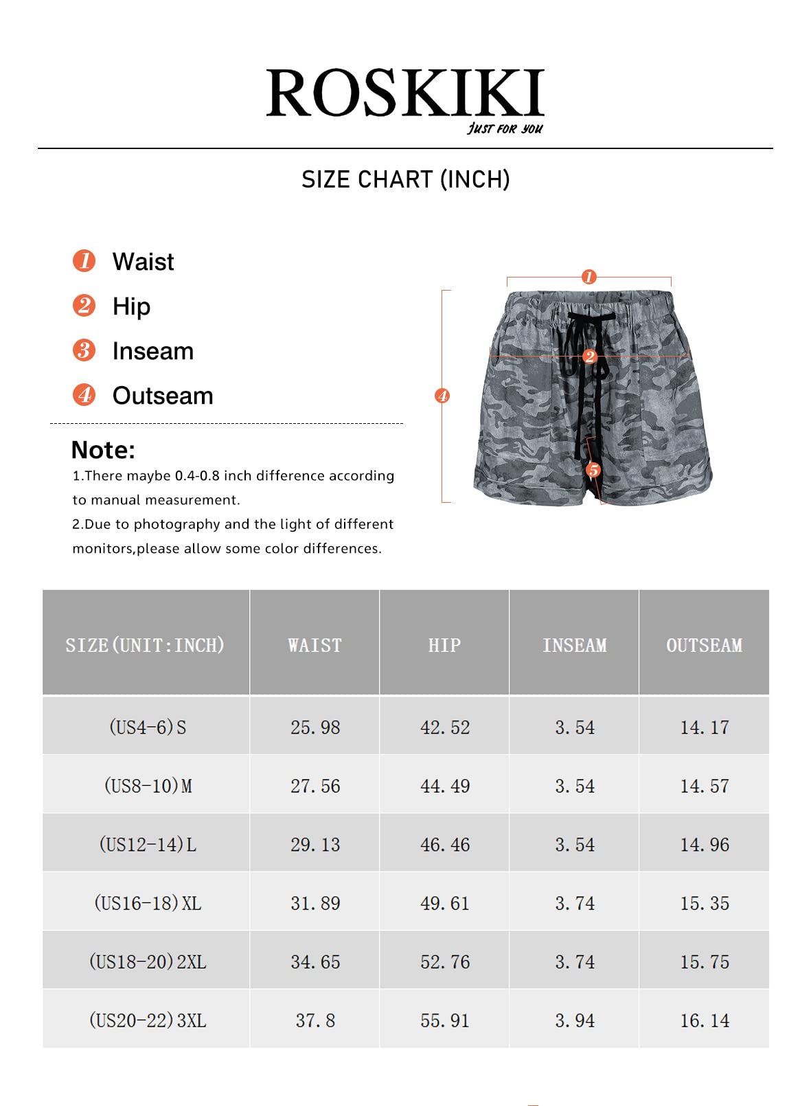 ROSKIKI Flower Print Drawstirng Elastic Waist Shorts for Women Lightweight Active Short Pants Green X-Large