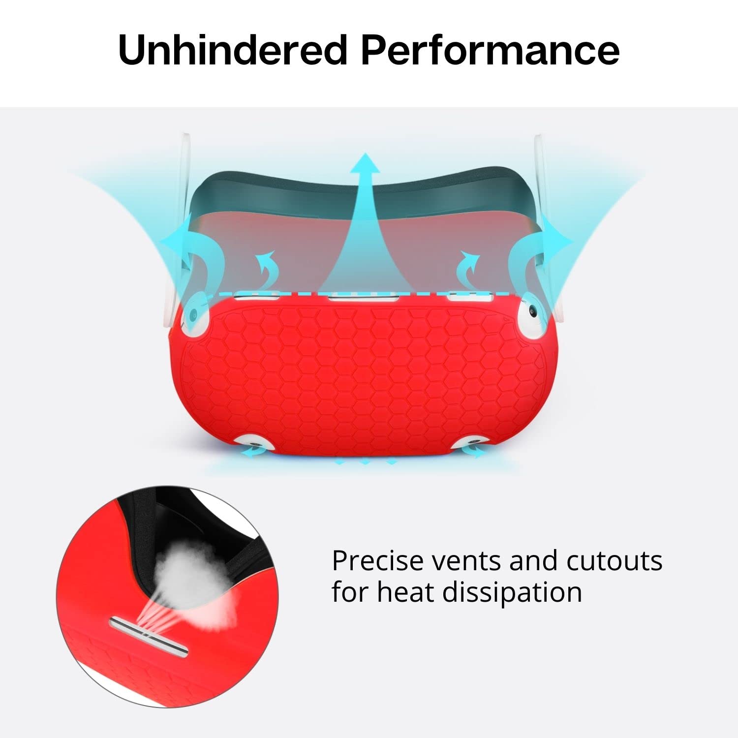 TNP VR Cover for Oculus Quest 2 Cover - Red Silicone VR Cover for Oculus Quest 2 Protective Cover - Anti Scratch Dust Bump Oculus Protective Cover