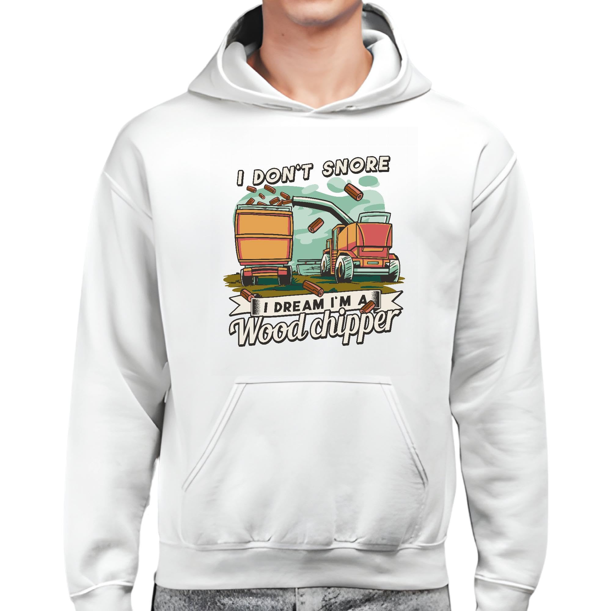 Men Wood Chipper Inspired Gift The perfect gift for DIY enthusiasts and tools lovers Gray and Muticolor Unisex Hoodie
