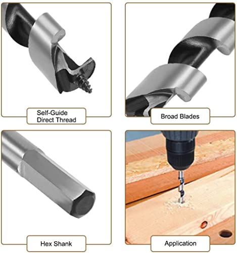 Utoolmart Auger Drill Bit Wood Hex Shank 14x230mm Cutting Dia High Speed Steel for Electric Bench Drill Woodworking Carpentry