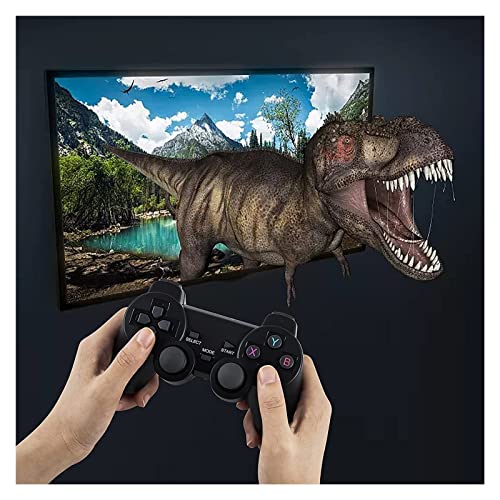 TOBAYA Gift Boys Plug and Play Video Game 4K Double Handle Wireless Game Stick Console 2.4G Controller 10000 Games 64GB Retro Games TV for PS1/GBA Christmas GIF