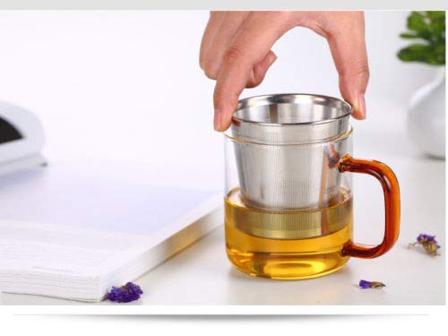 SAMADOYO High Grade Glass Tea Cup Home or Office Teacup W/t 304# Stainless Steel Infuser & Lid Borosilicate Glass SAMA S049A S050A (S050A-500ML)