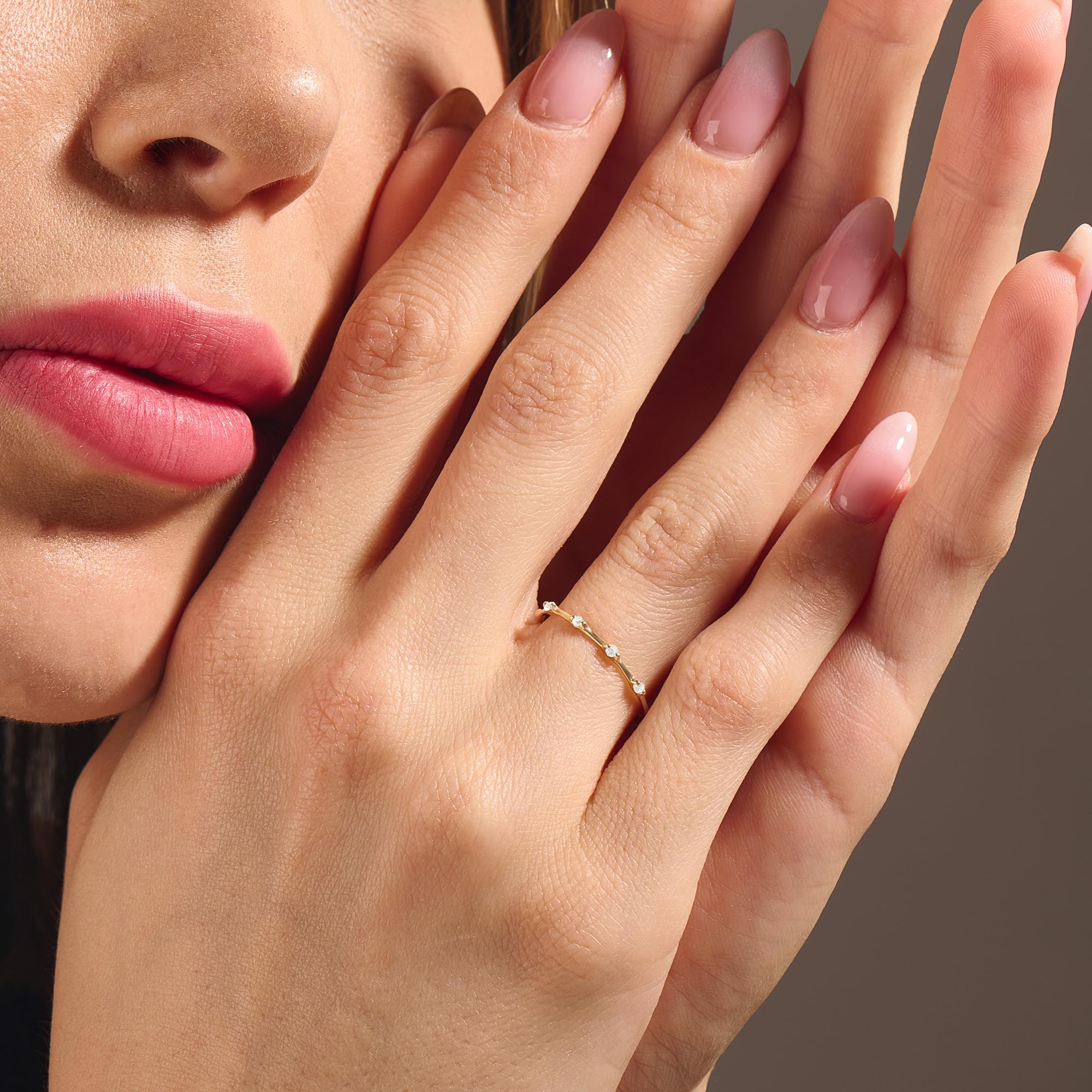 Norm Jewels 1mm Women Plain Band Knuckle Stacking Thumb Rings Yellow Rose White Gold Comfort Fit Bamboo Ring (Yellow Gold, 8)