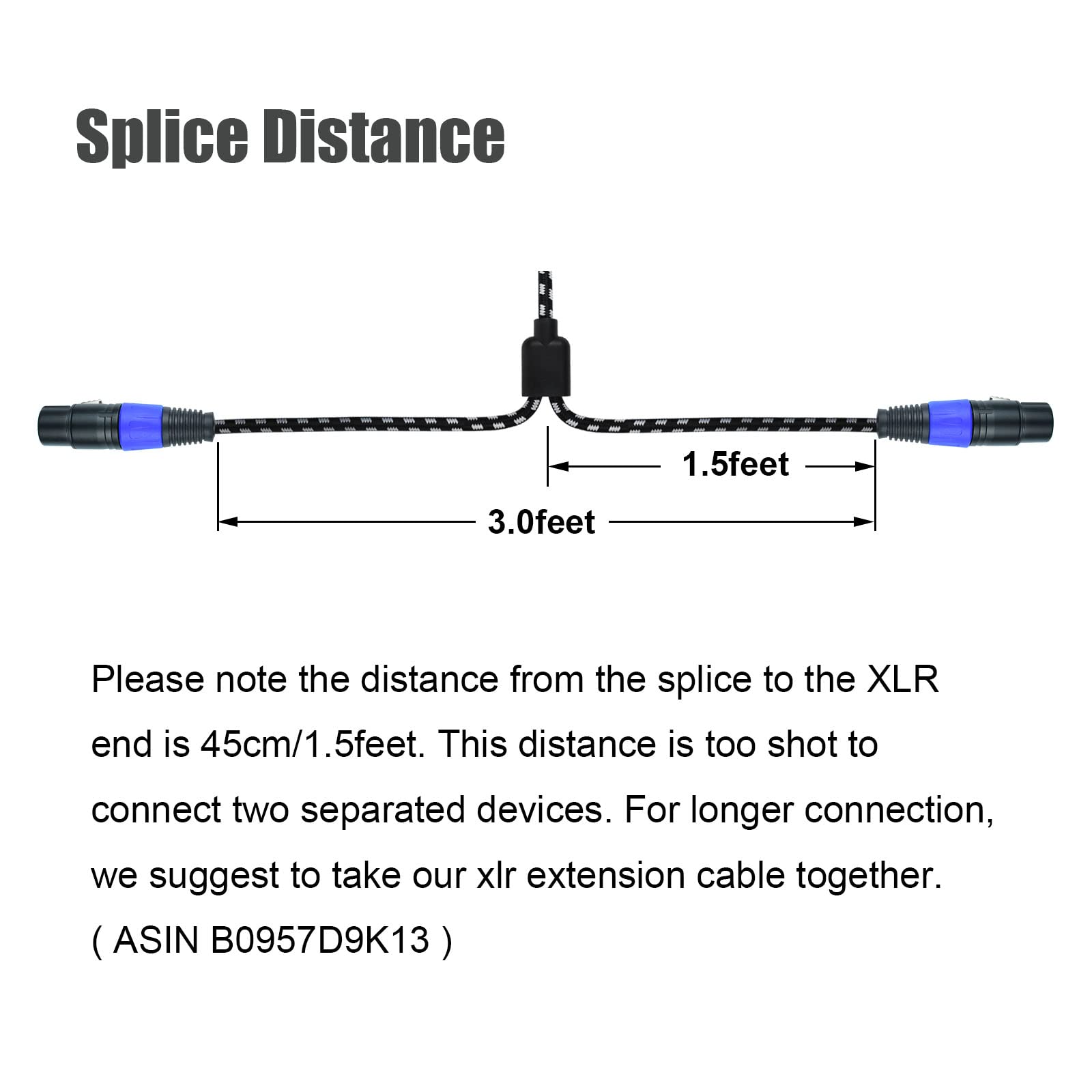 Mugteeve XLR Y Splitter 2 Female to 1 Male, 5 Feet Microphone XLR Breakout Cable Balanced Left and Right Dual Female to Single Male, Nylon Braided Heavy Duty, Noise Free, for Mixer/Speaker/MIC