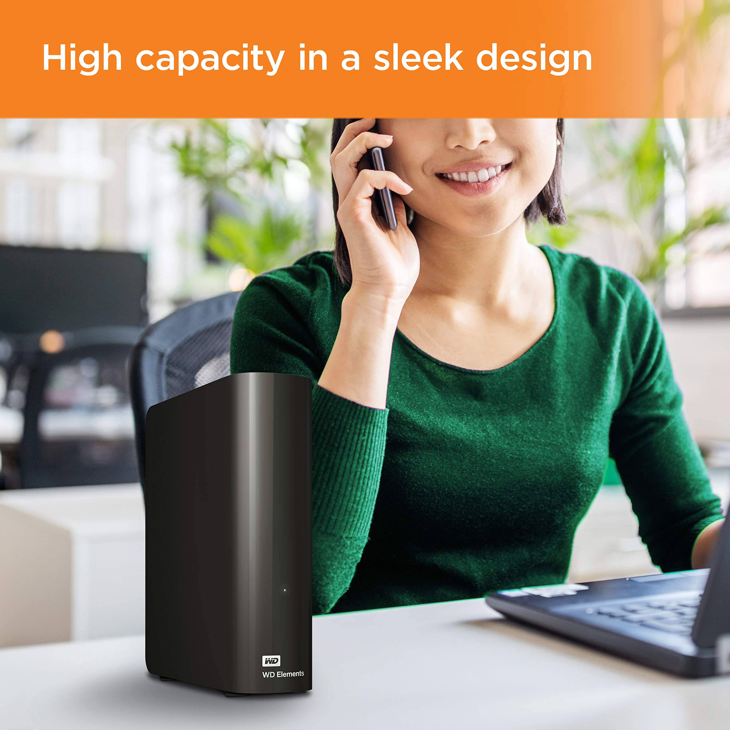 Western Digital 14TB Elements Desktop External Hard Drive, USB 3.0 external hard drive for plug-and-play storage - Western DigitalBWLG0140HBK-NESN