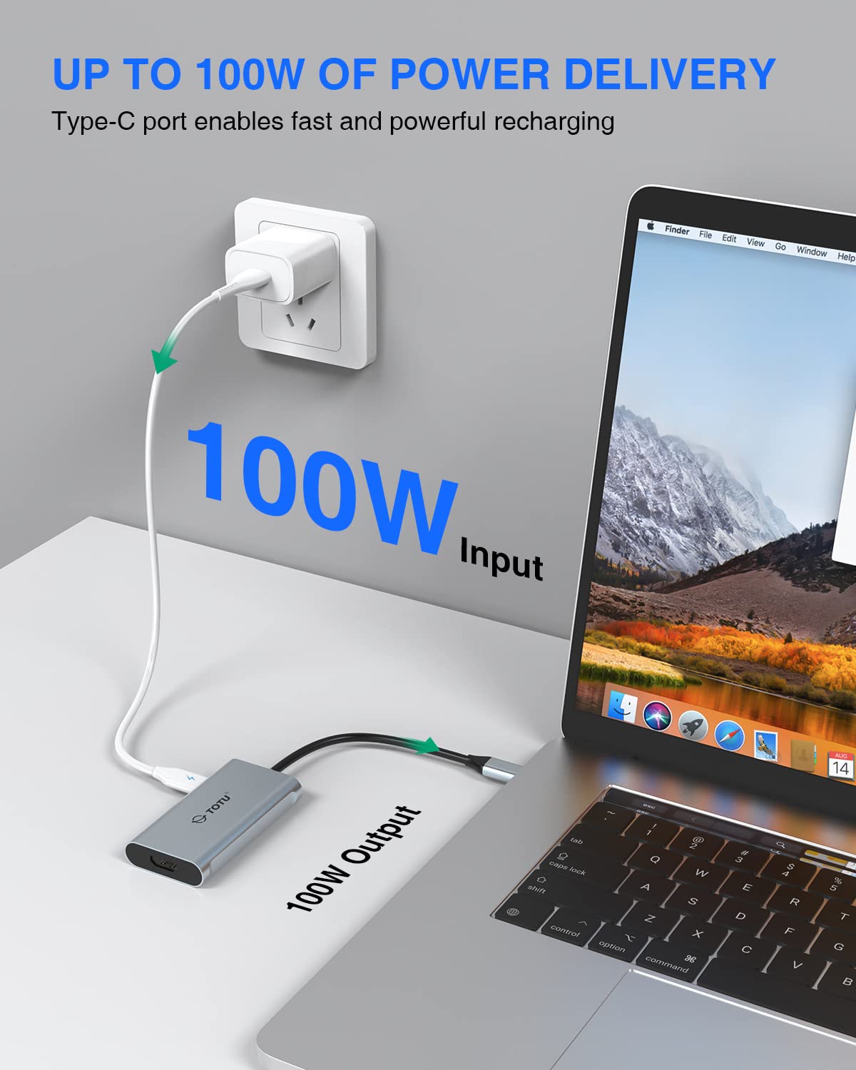 TOTU 11 in 1 USB C Hub with 4K HDMI, VGA, 1000Mbps Ethernet & 4 in 1 100W Dual 4K HDMI USB C Hub
