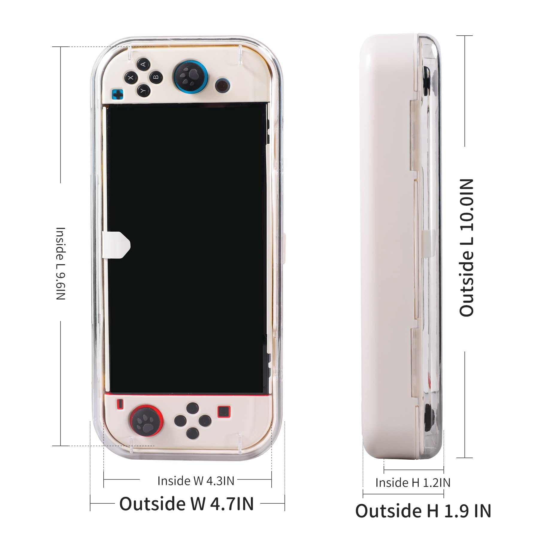 UYIYE Carry Case Compatible with Nintendo Switch/Switch OLED , Protective Hard Portable Travel Carry Case Brand new transparent carrying caseh,Perfect design, no odor, new experience (red)