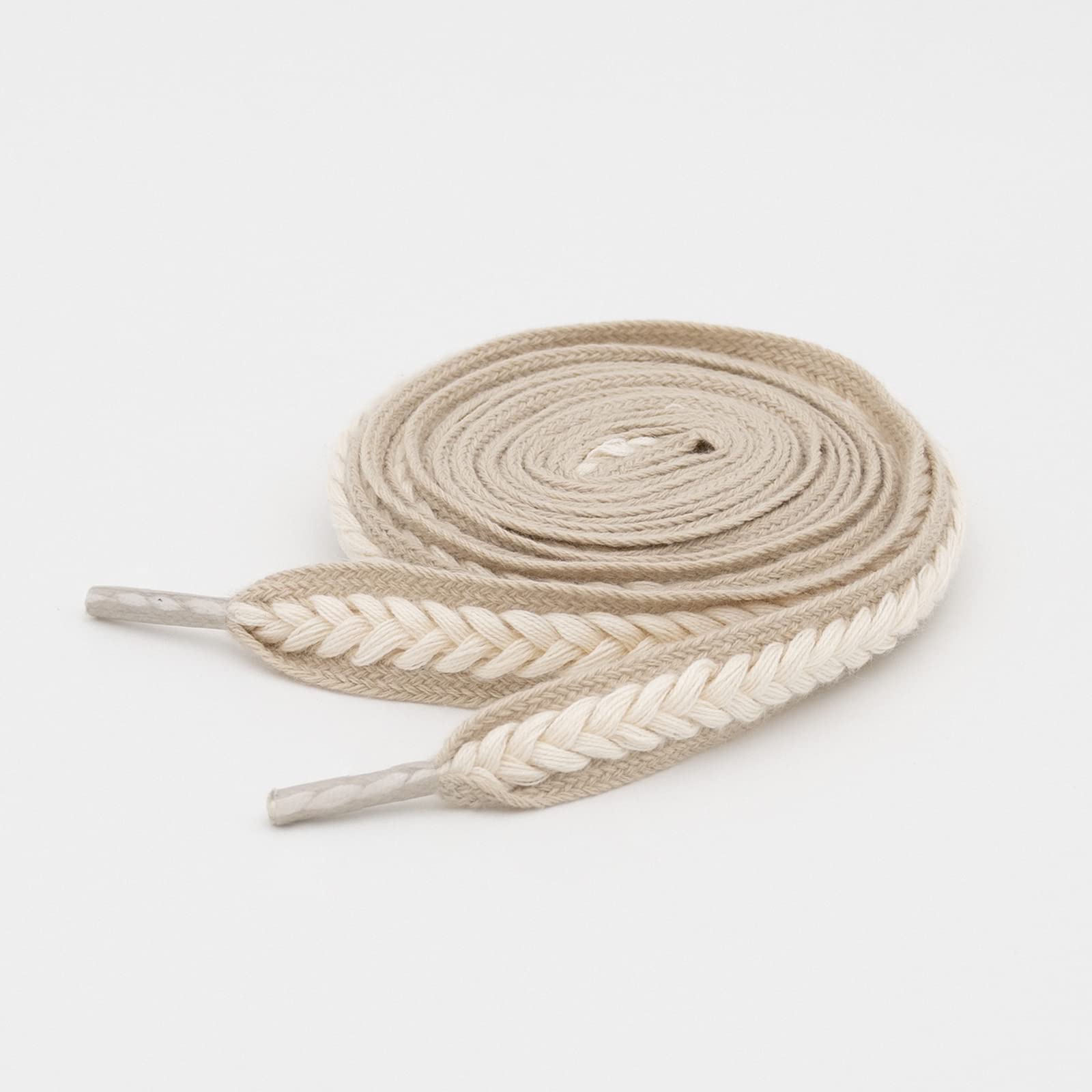 Lilybekind 3/5" Wide Thick fat shoe laces for sneakers boots flat replacement shoelaces shoe strings (Khaki white, 140cm)