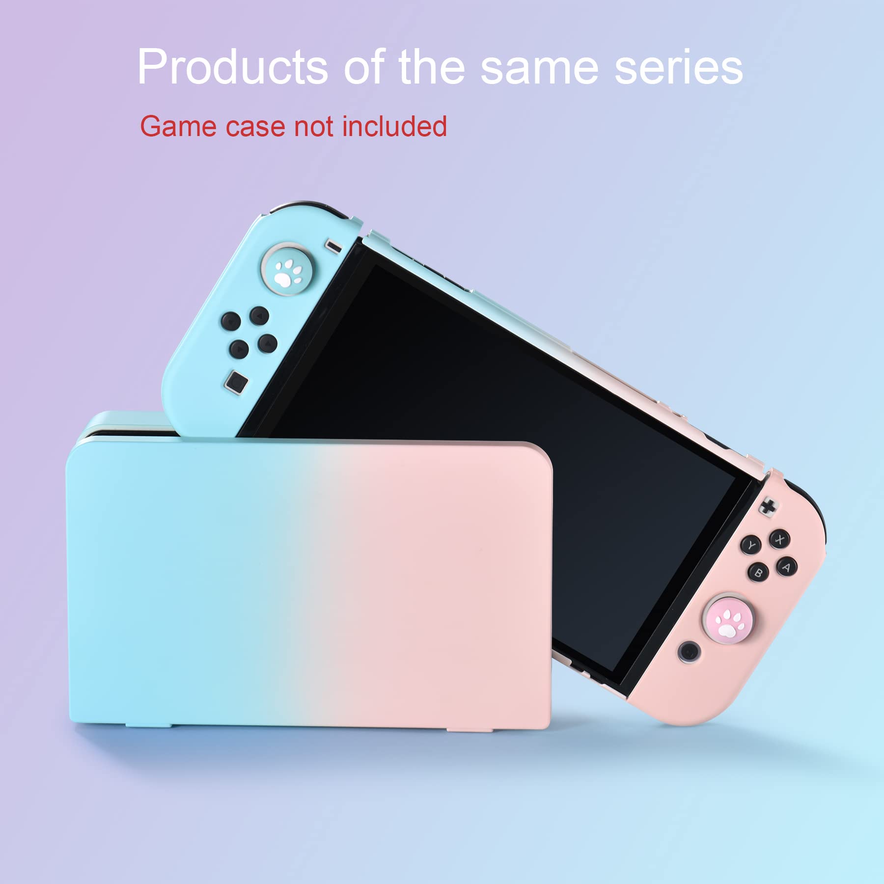 UYIYE Case for Nintendo Switch OLED 2021, [Gradient series] TPU Grip Protective Cover Accessories Compatible with Nintendo Switch OLED 7 Inch and Joy-Con Controller (Black A)…