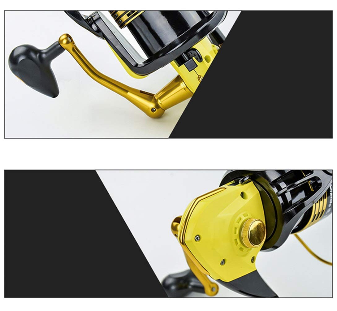 LLJPYX7L Compact Reel Faster line Recovery 10BB Rust-Proof Bearings Interchangeable Left and Right, Suitable for Salt Water and Freshwater Fishing (Color : 9000)