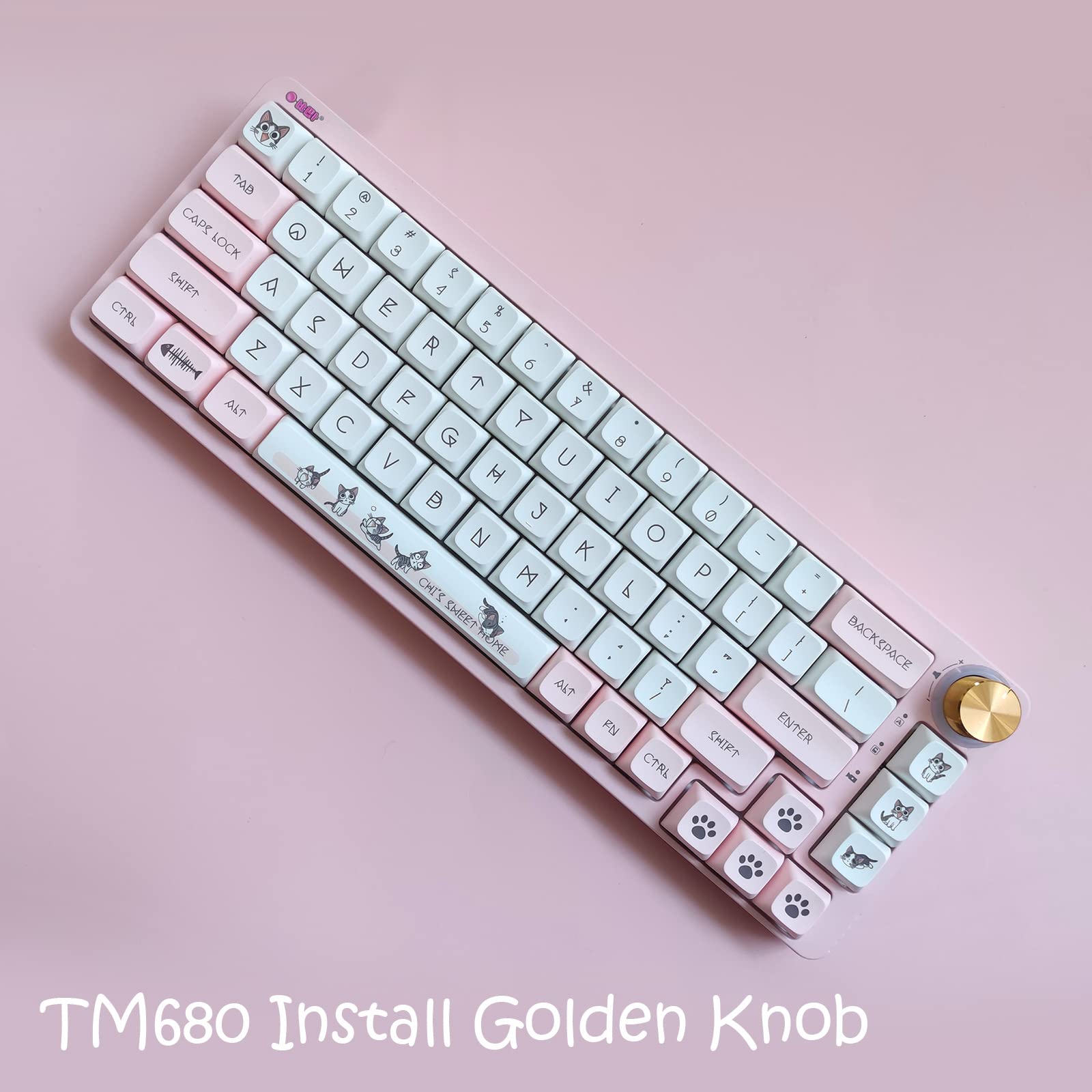 ROZELLA HOME Suitable for TM680/KT68/GK68 Upgrade Knob 2 PCs Pack, Aluminum Alloy, Upscale Electroplating, Mechanical Keyboard Upgrade Accessories(Gold)