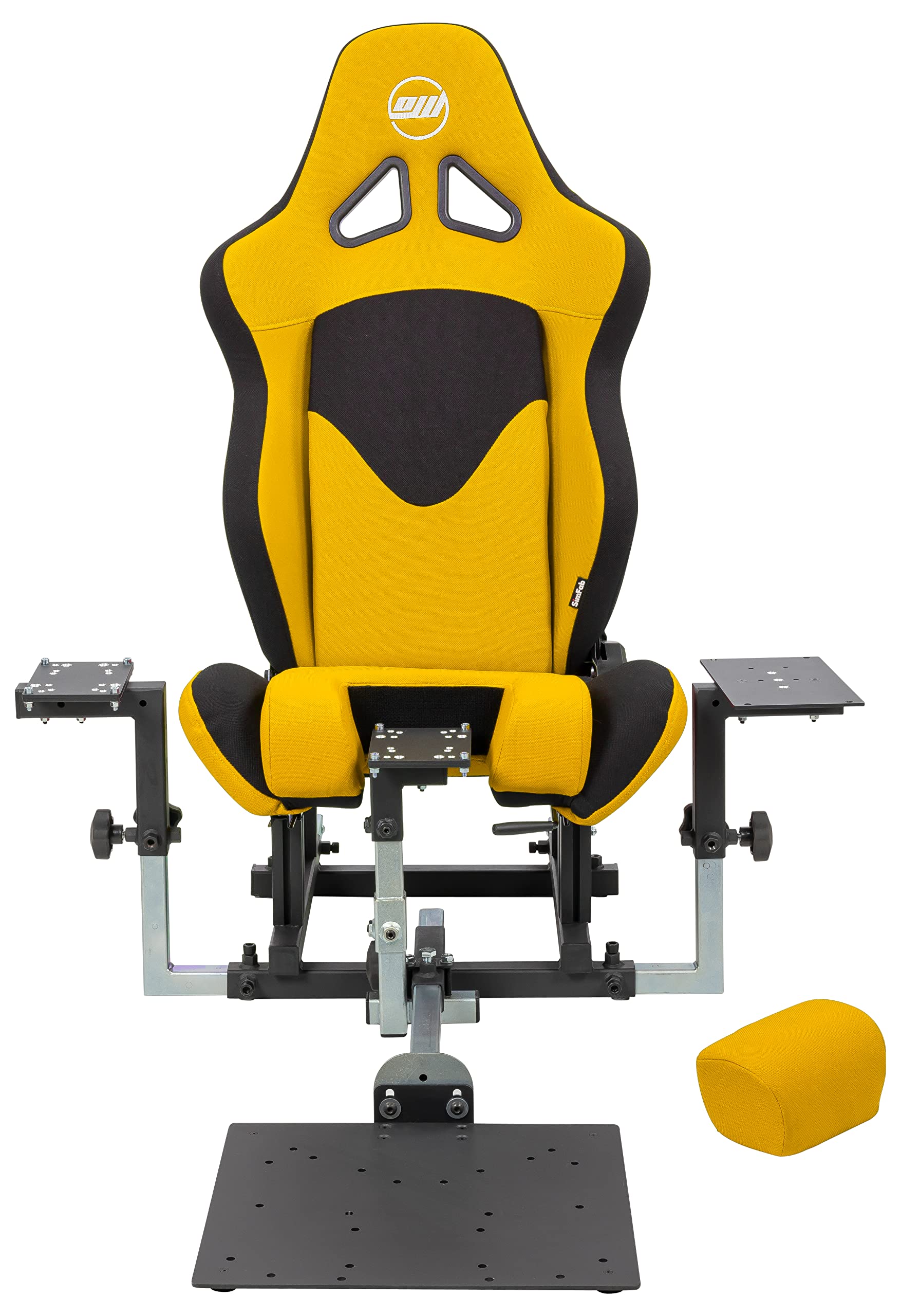 SimFab Modular Flight Simulator Cockpit For Combat Simulation. DCS Edition. Compatible With Thrustmaster Warthog, WinWing, VirPil, VKB And Alike Controls. Upgradable To General Aviation, Space Sim Or Sim Racing. (yellow seat)