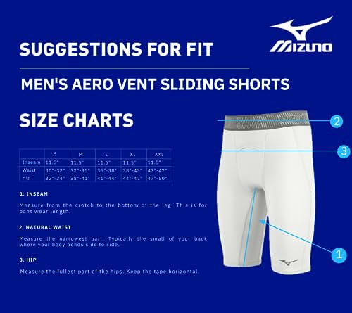 Mizuno Aero Vent Padded Sliding Short, Grey, X-Large