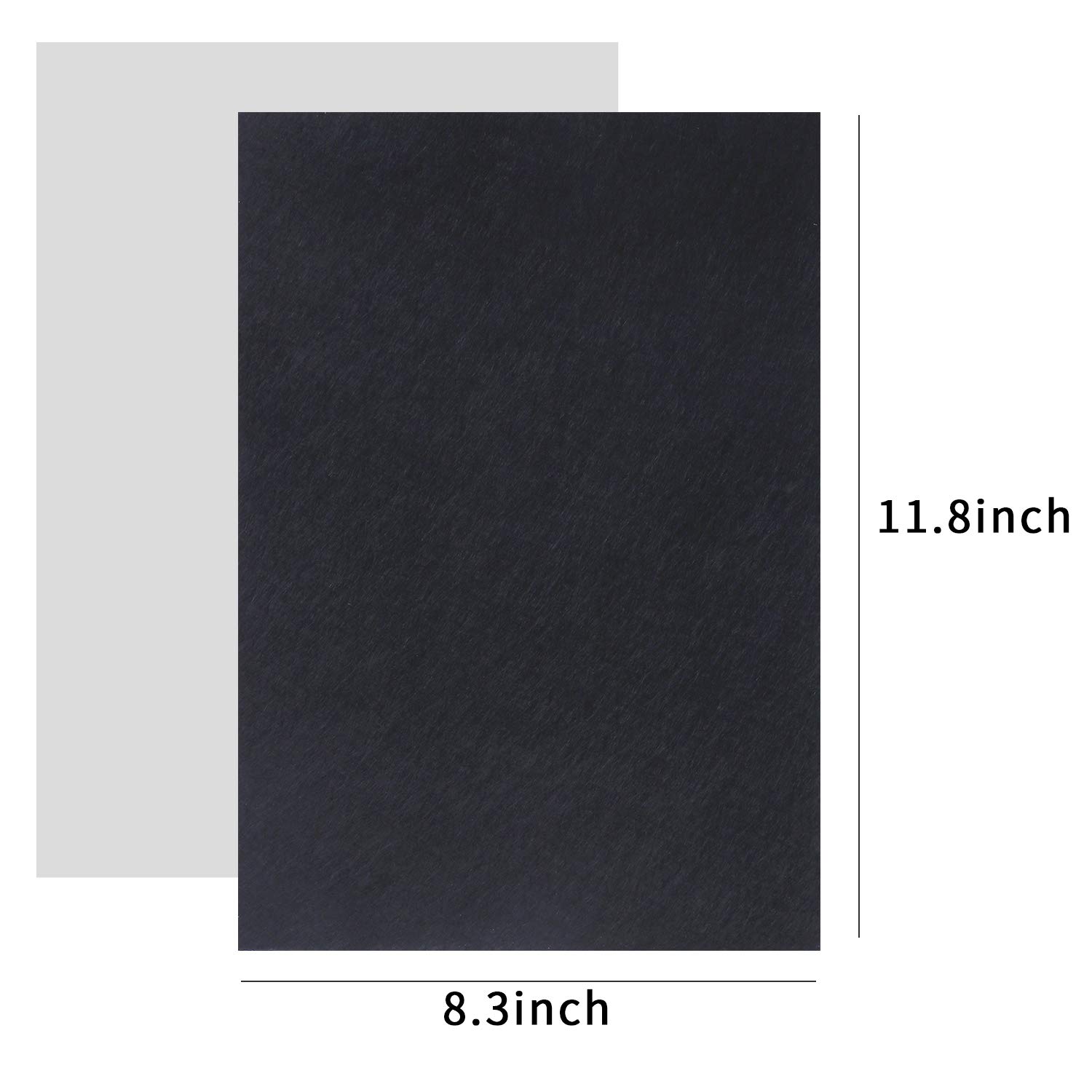 Perzodo 6 Pieces Black Adhesive Back Sheets - 8.3 by 11.8" (A4 Size) Adhesive Back Felt Sheets for Art Crafts Making, Jewelry Box and House Adorning