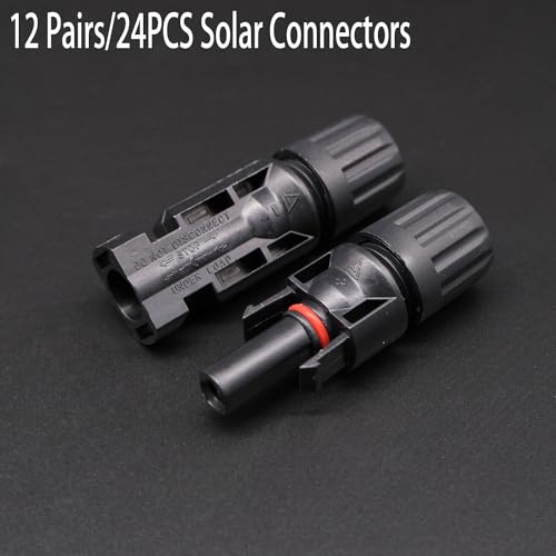 mznowsea 12 PCS Solar Connectors IP67 Waterproof 1000V 30A Male & Female Solar Panel Cable Connectors (12AWG-10AWG)