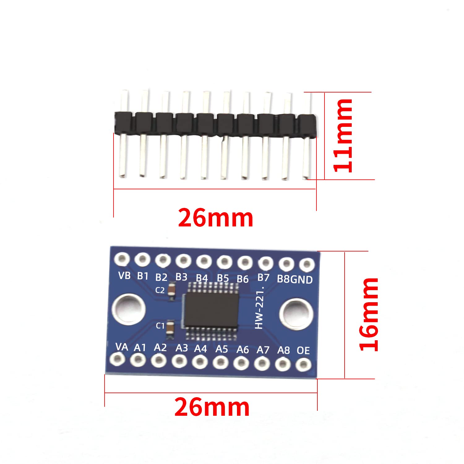 V TELESKY 10Pcs TXS0108E 8-Channel Bi-Directional Logic Level Converter Module 3.3V to 5V Shifter for Arduino