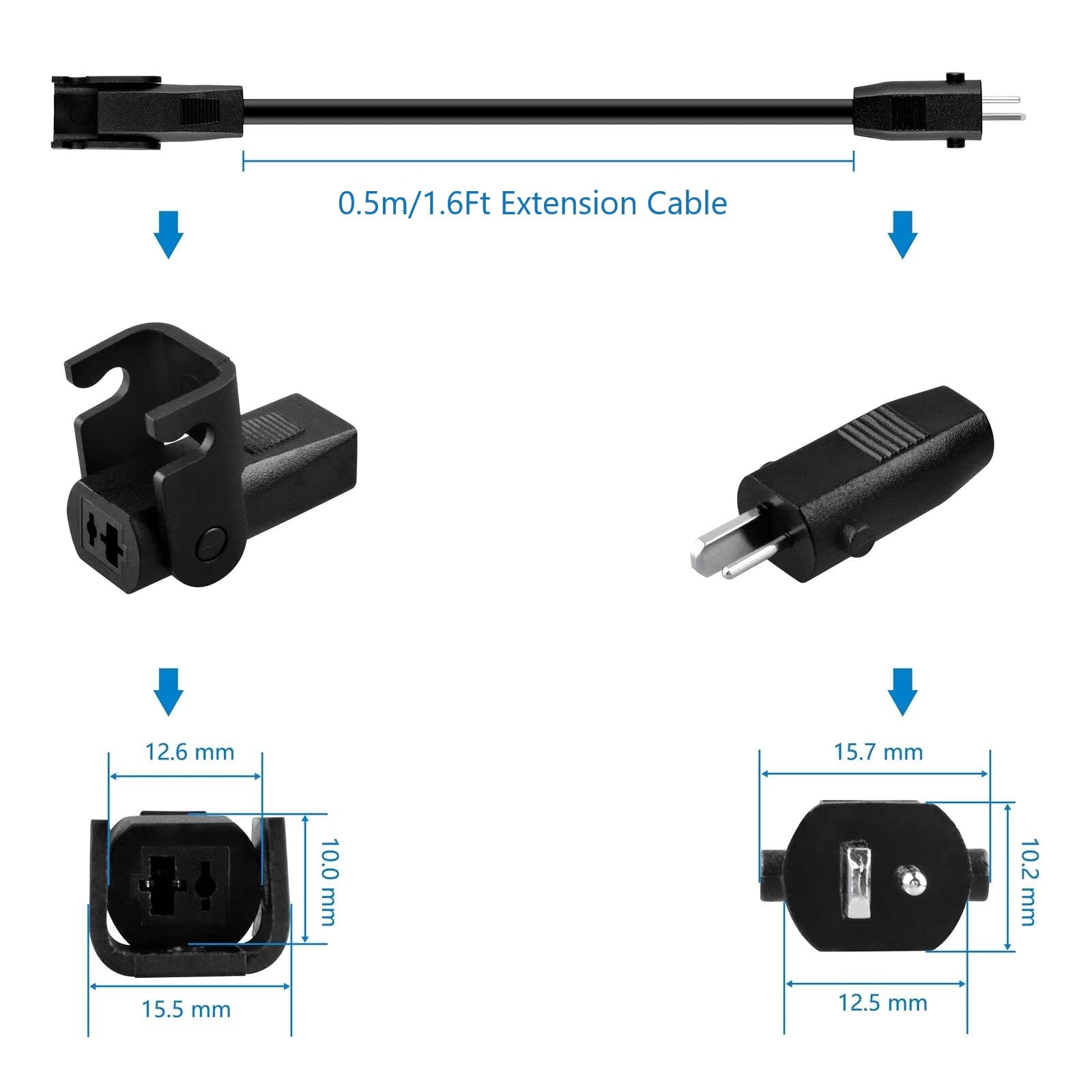 Nuxkst 1.6ft Extension 2-Pin Sofa Recliner DC Output Cable Power Cord for Model PSK651B Fits Pride Mobility Lift Chair