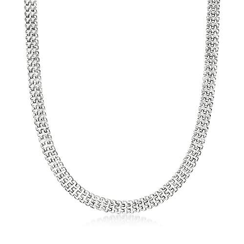 Ross-Simons Italian Sterling Silver Panther-Link Necklace. 18 inches