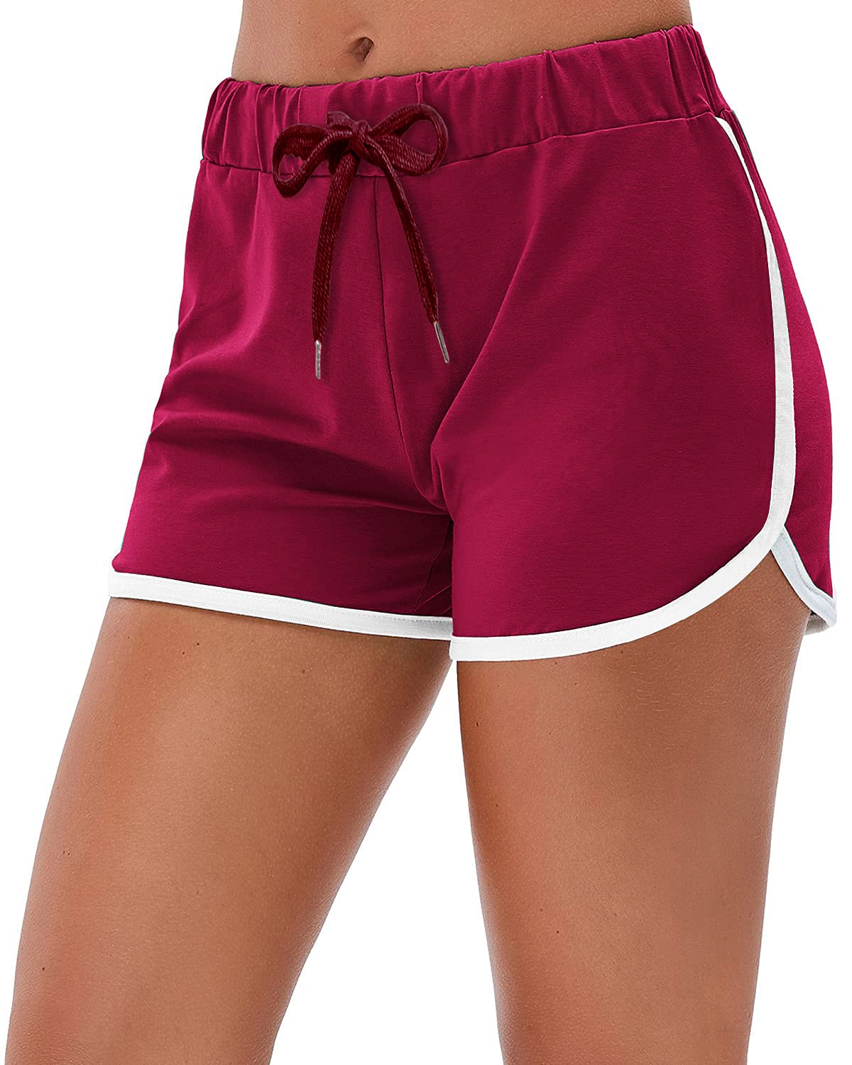 Little Beauty Women's Yoga Elastic Waist Running Athletic Shorts Doplin Shorts