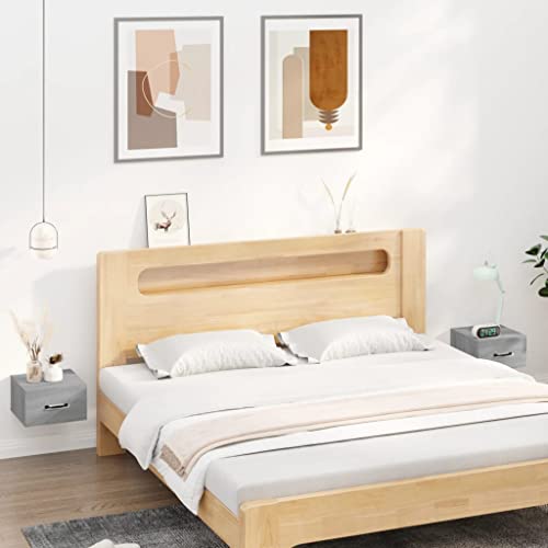 YAFF Wall-Mounted Bedside Cabinets 2 pcs 13.8"x13.8"x7.9" Gray Sonoma