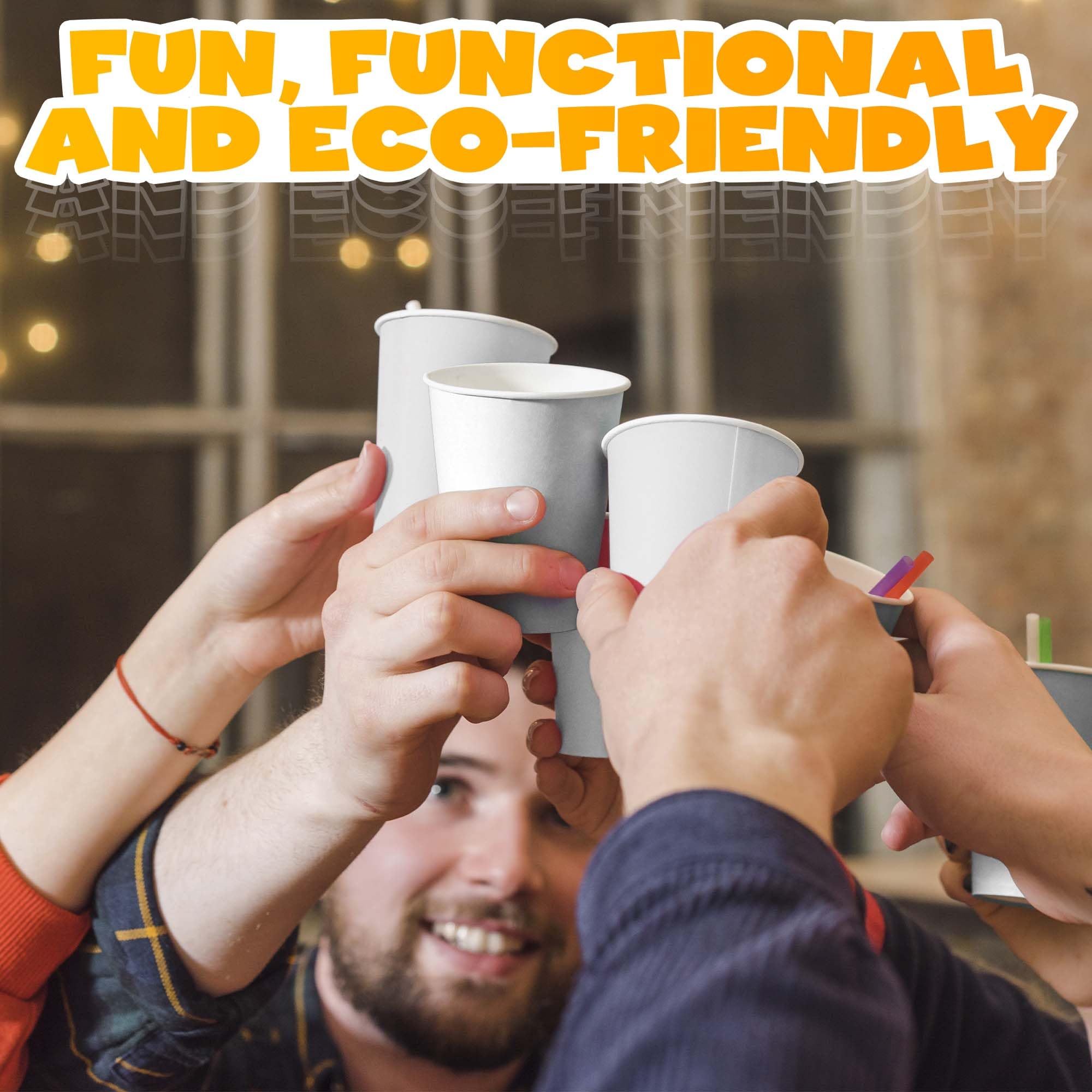 LEGLO 50Pcs Disposable Coffee Cups Reusable - 9 Oz Paper Cups for Drinking Disposable Cups Hot Beverage Cups - Tea Cups Party Paper Cups for Wedding Reception