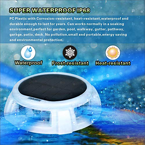 MOWASS Solar Deck Lights, Outdoor Waterproof RGB LED Step Lights,Solar Powered Driveway Garden YardPatio Stair Decor Lights - 4Pack