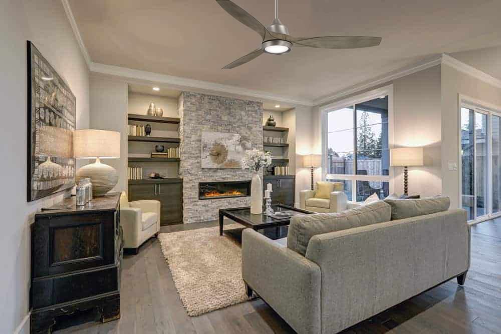 MINKA-AIRE F749L-BNK Skyhawk 60 Inch LED Ceiling Fan with Carved Wood Blades, Integrated LED Light and DC Motor in Burnished Nickel Finish