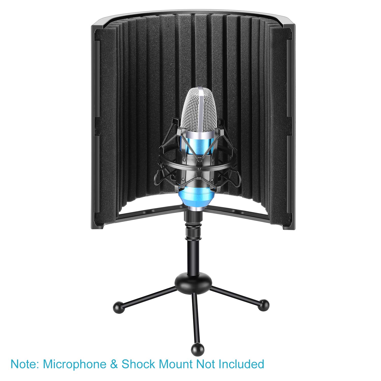 Neewer Table Microphone Insulation Windshield with Tripod, Sound Absorber Foam for Recordings (Microphone Holder and Shock Mount Not Included)