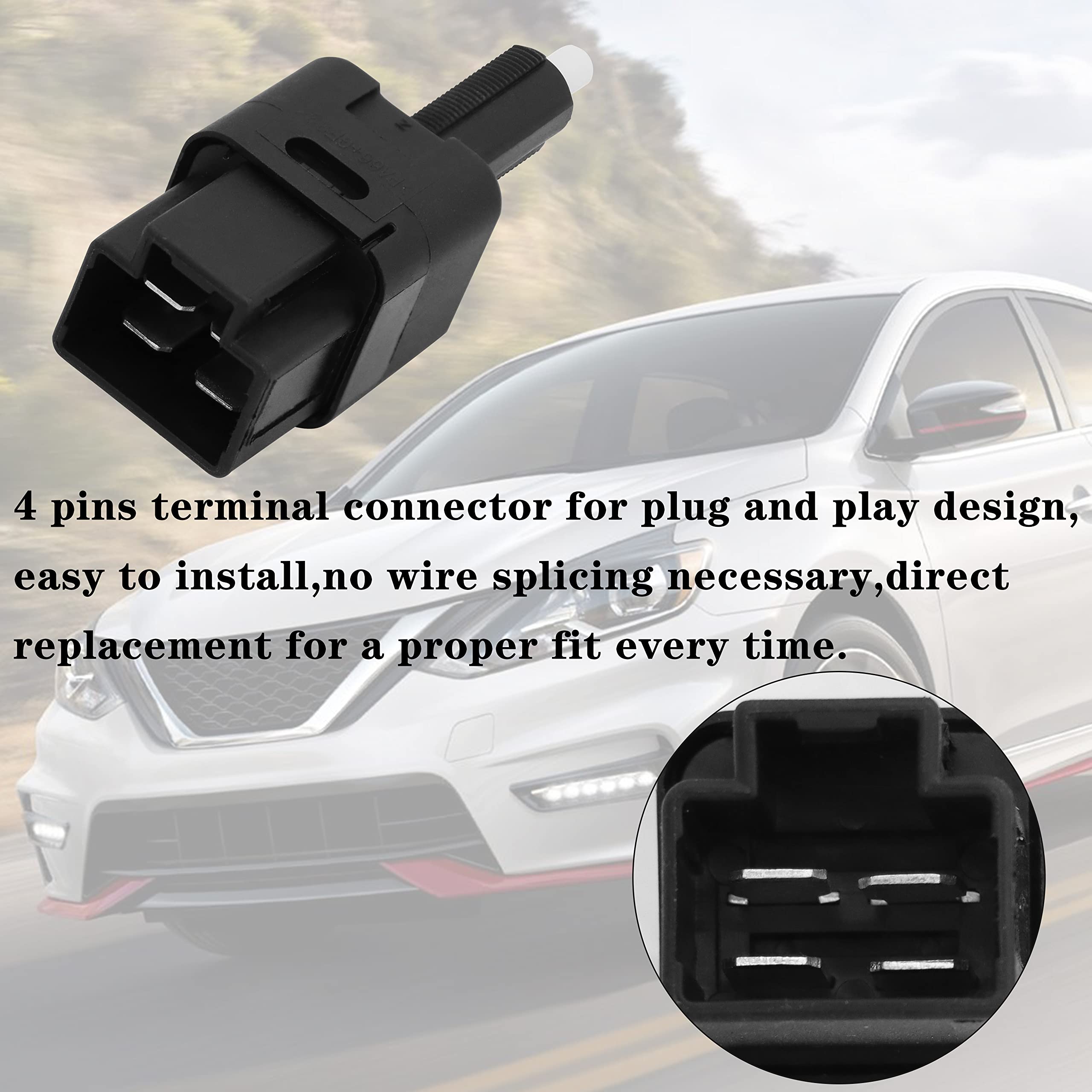 Replace 25320-AX00C 201-1962 Stop Lamp Switch Fit 2003-2019 Nissan Pathfinder Sentra Frontier Versa Altima Rogue Juke Armada,2004-2012 Infiniti M35 M45 G35 G37 EX35 FX35 FX45 Q45 QX56 Stoplight Switch
