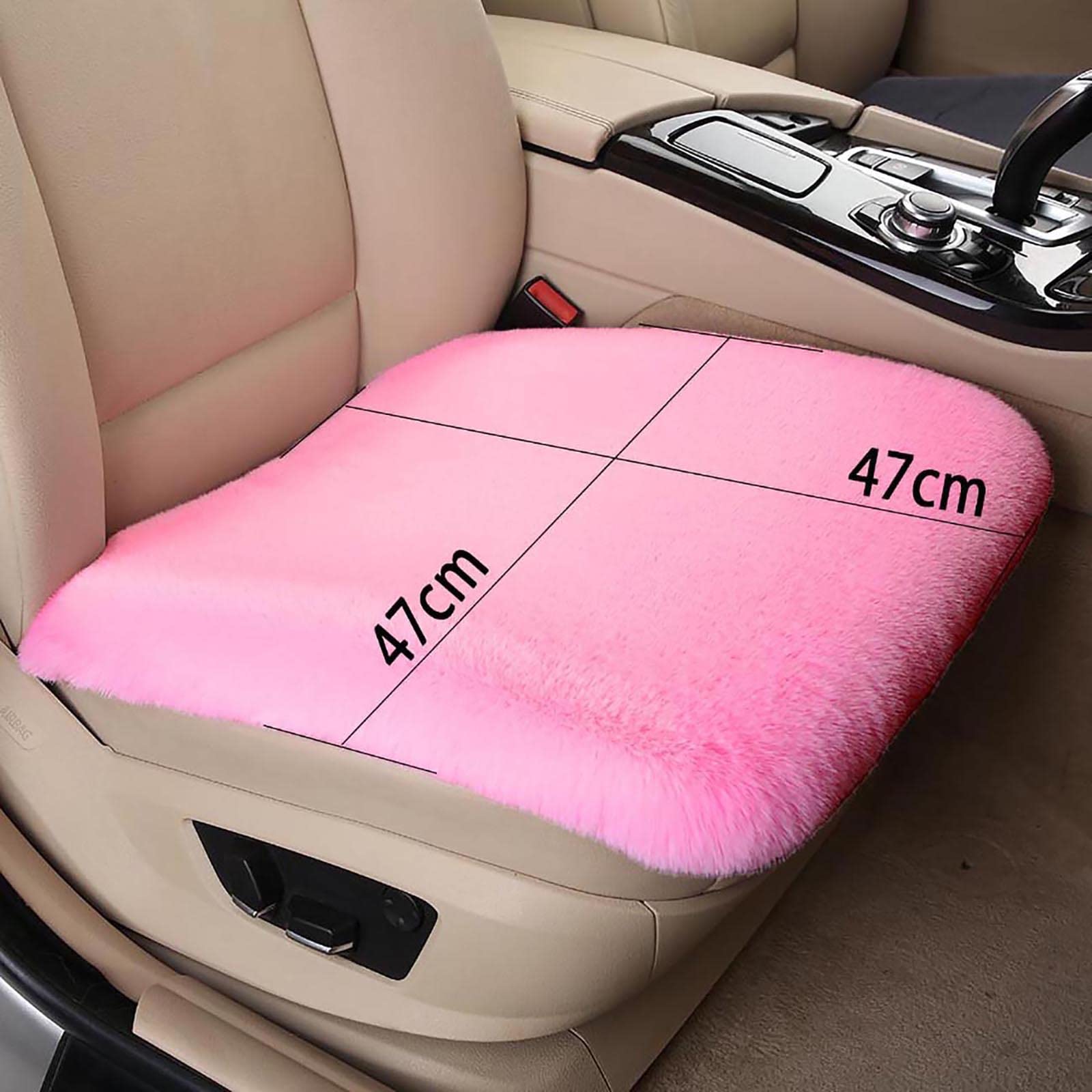 YUNZLAN Fluffy Imitation Rabbit Fur car Front or Rear seat Cushions Winter Warm and Comfortable Thickening car seat Cover car Interior Accessories 1pcs (Front seat, Grey)