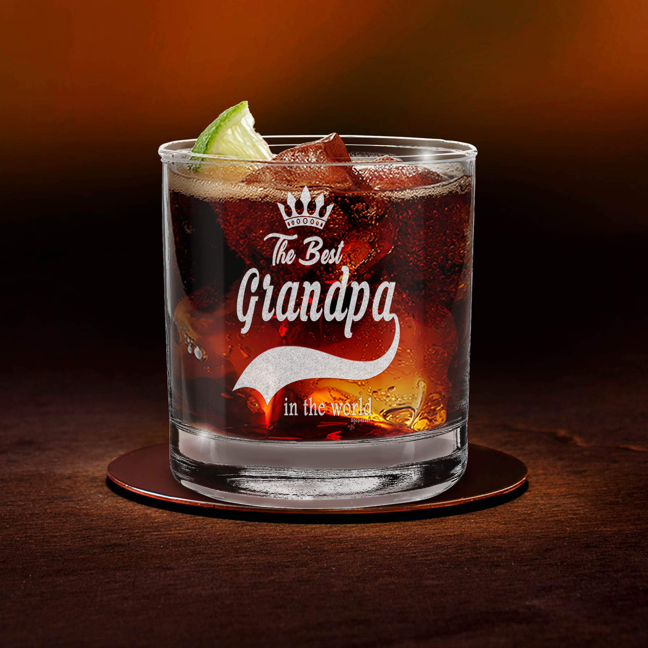 shop4ever® The Best Grandpa In The World Engraved Whiskey Glass