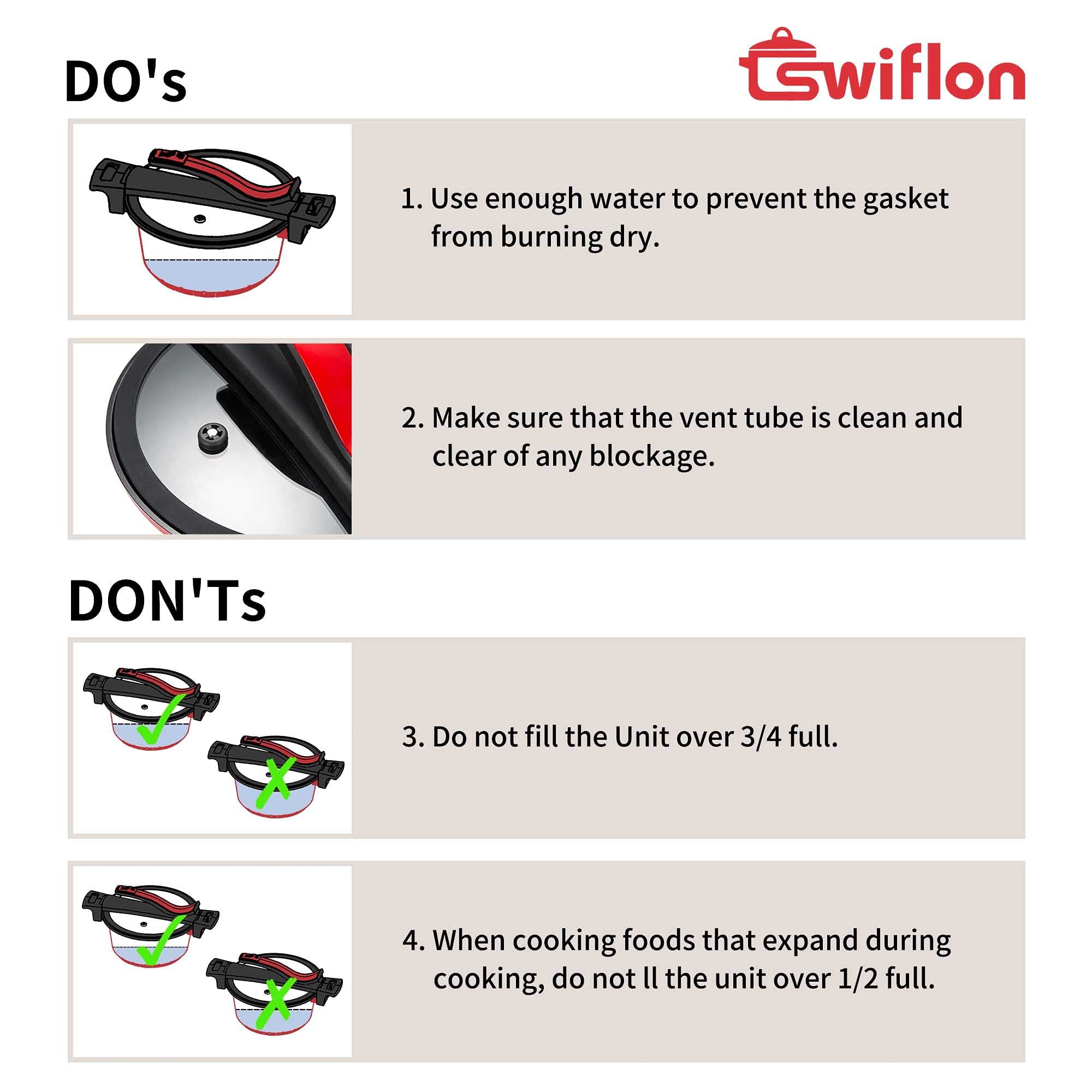 swiflon 5.8 Quart Nonstick Cast Aluminum Stock Pot, Cooking Pot with Easy Lock Low Pressure Lid, with Stainless Induction Base