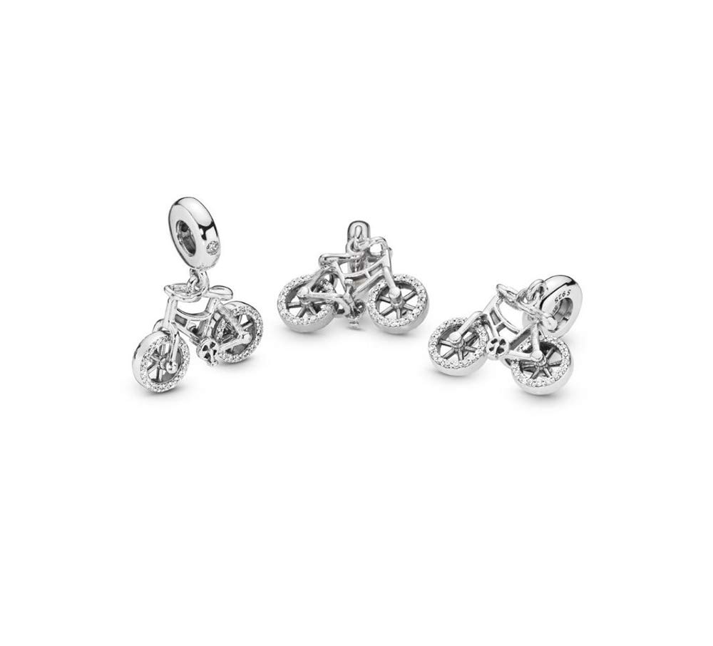 MiniJewelry Bike Bicycle Dangle Charm fits Pandora Moments Bracelets Sports Cycling Sterling Silver