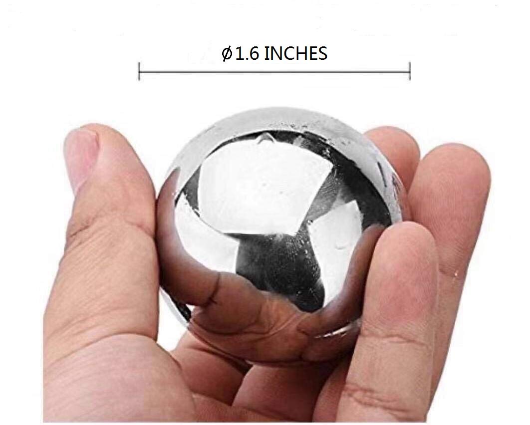 Stainless Steel Whiskey Stones, Beverage chilling Rocks, Reusable stainless steel ice balls with Sphere Ice ball tray. Total set of 7