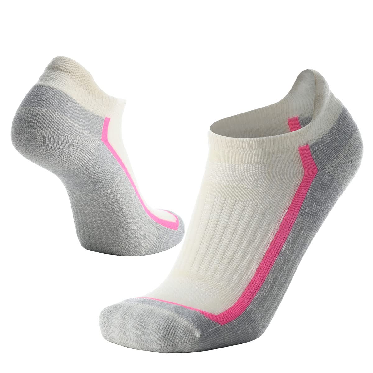 SOLAX Women's 72% Merino Wool Hiking Socks Outdoor TrailTrekking Cushioned Breathable Low Cut Socks 3 Pairs, Size 9-11