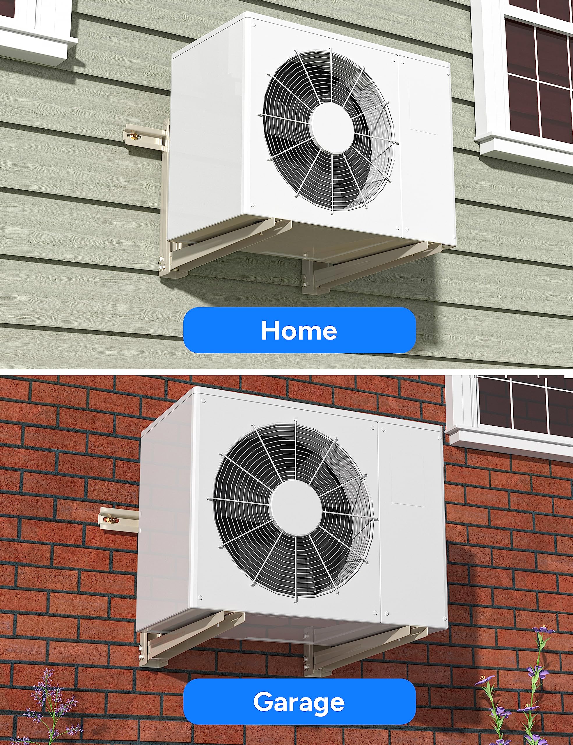 Toutgood Mini Split Wall Mounting Strong Bracket for 12000 Btu to 24000 Btu Outdoor Ductless Mini Split Air Conditioner Heat Pump AC Systems, Max 490 Lb Capacity