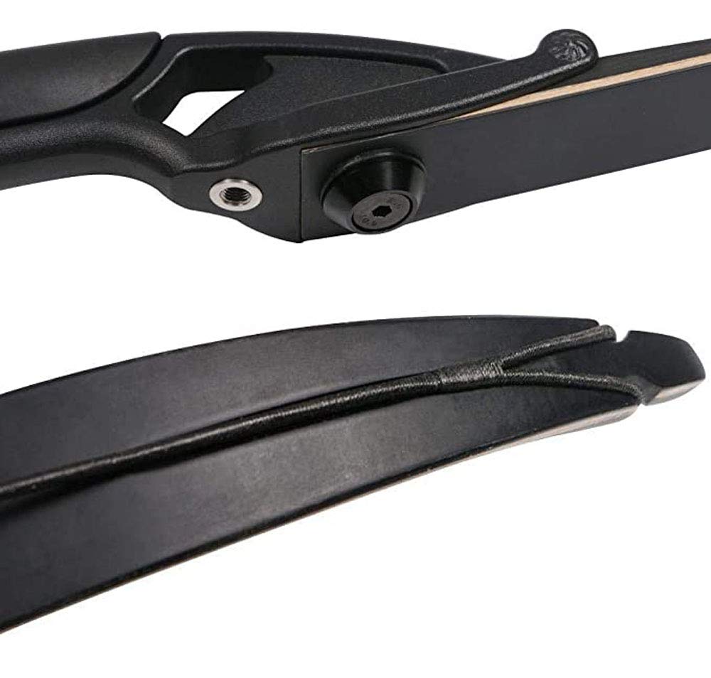 Monleap 56" Takedown Recurve Bow and Arrows Set for Adults Right Hand Archery Kit Metal Riser Hunting Bow for Shooting Practice 30-50lb (Black 50lb)