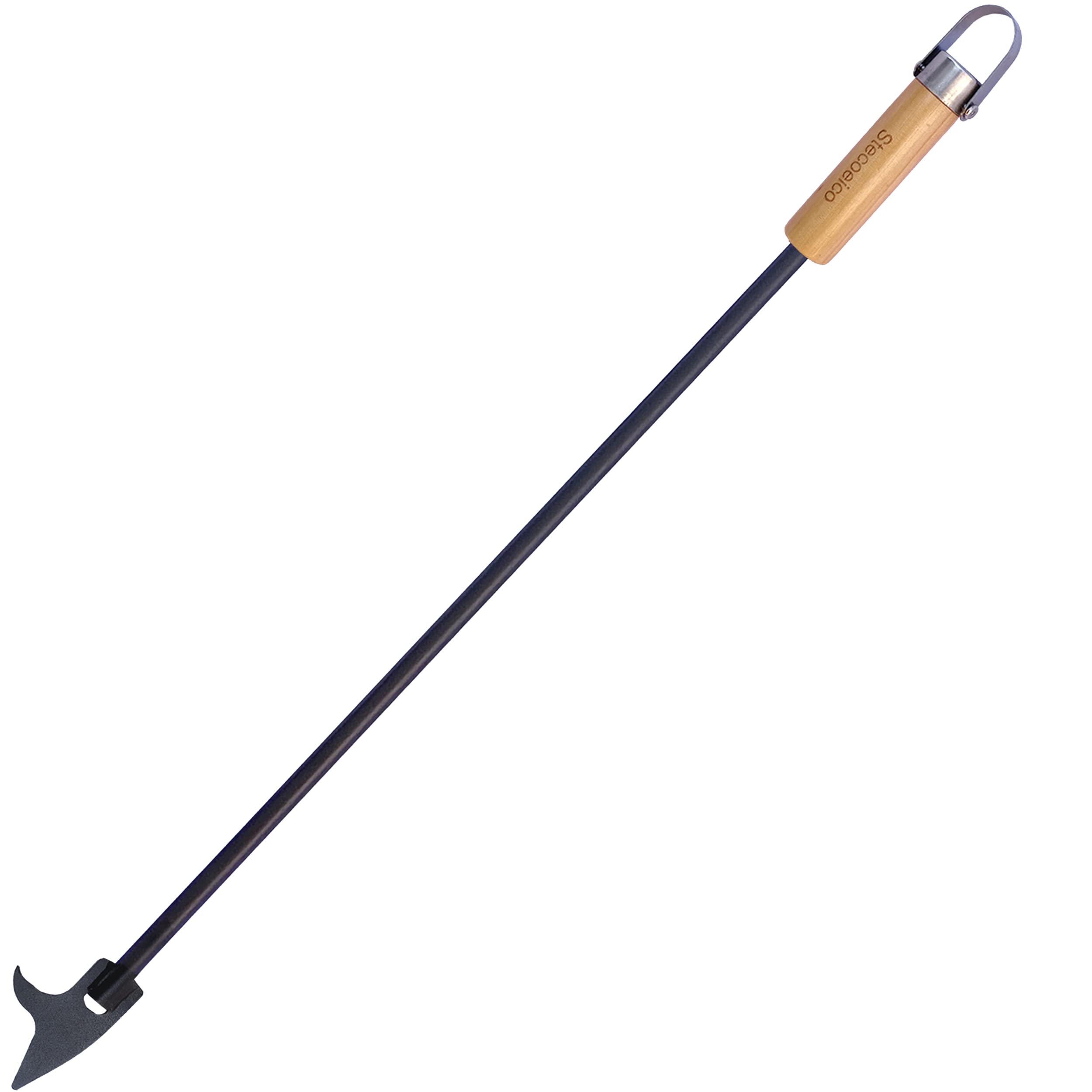 Stecoeico Fire Poker Fireplace Poker, 47 Inches Extra Long Sturdy Fire Pit Fireplace Poker. One Piece Fire Poker. Excellent Workmanship Campfire Poker, Hollow Core for Air Blowing Fire Poker.