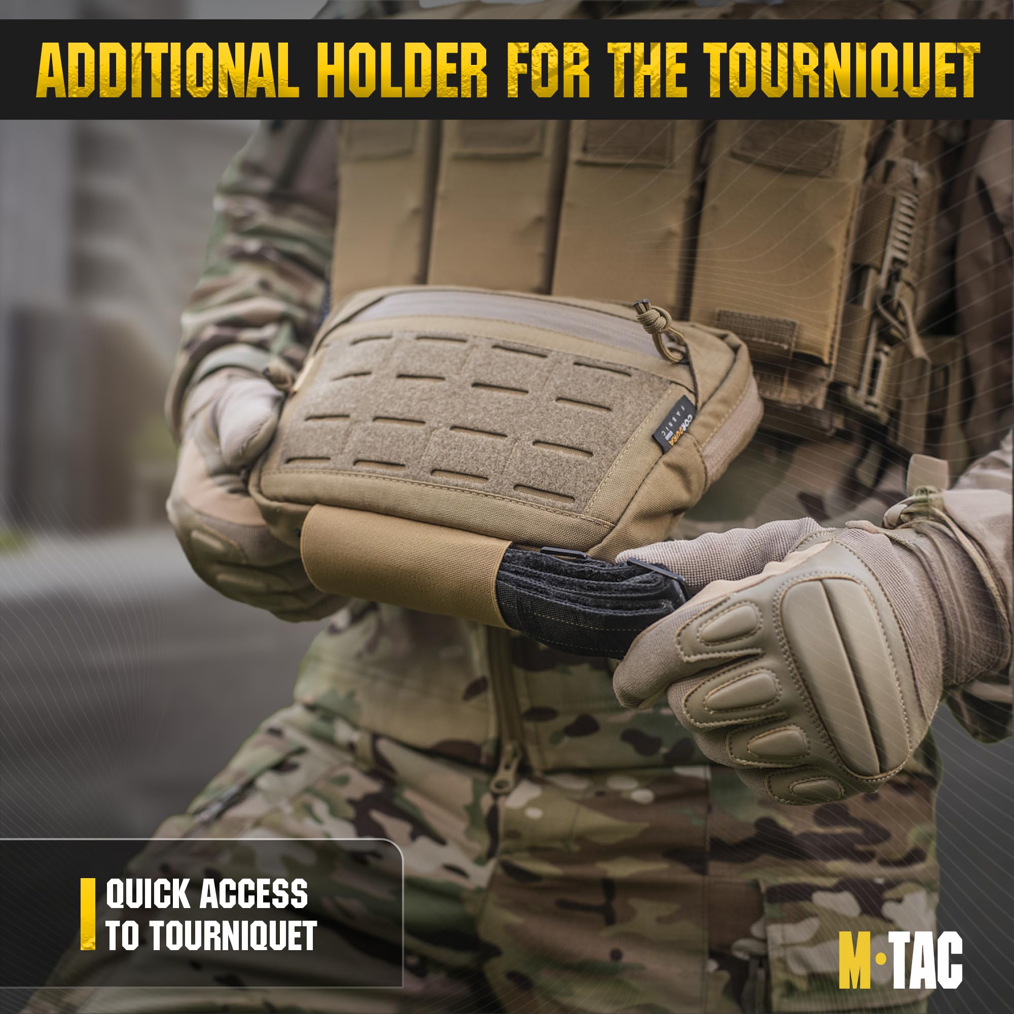 M-Tac Elite Dangler Pouch Large - Tactical Drop Down Utility Pouch with Hook & Loop Carrying - Dump Tool Pouch Carrying Kit Lower Bag (Coyote)