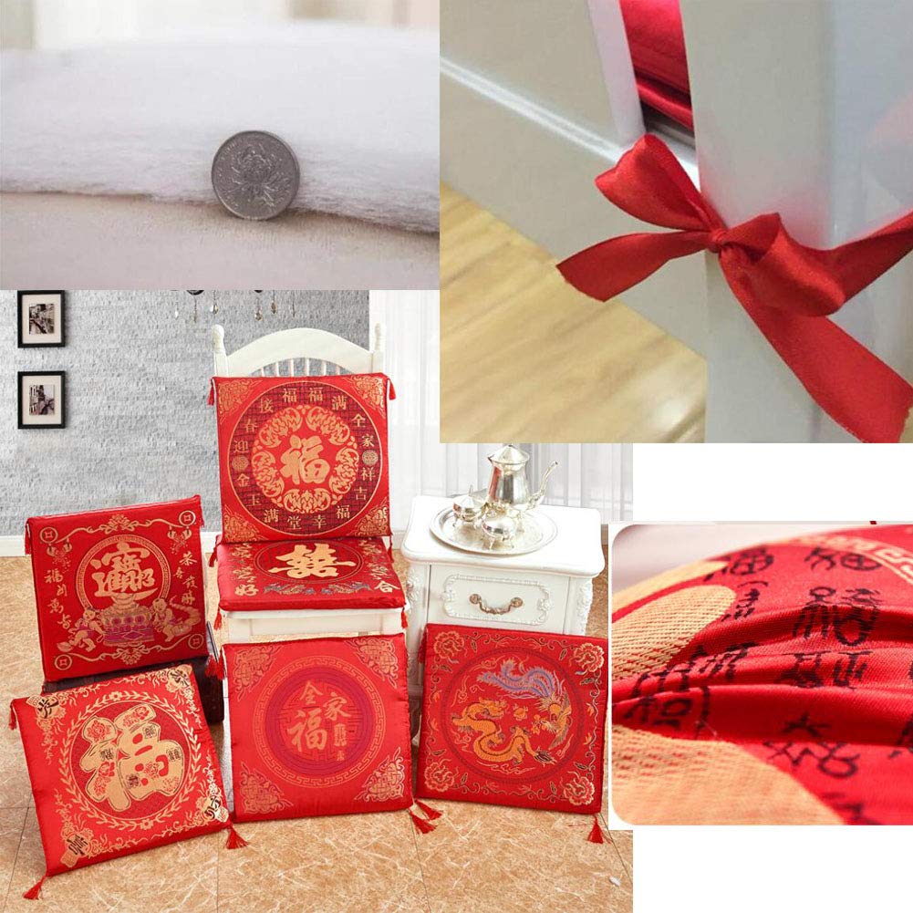 Phoenix Wonder Chinese Classical Chair Pad Squared Seat Chair Cushion Chinese Wedding Cushion Kneel Pad, D22