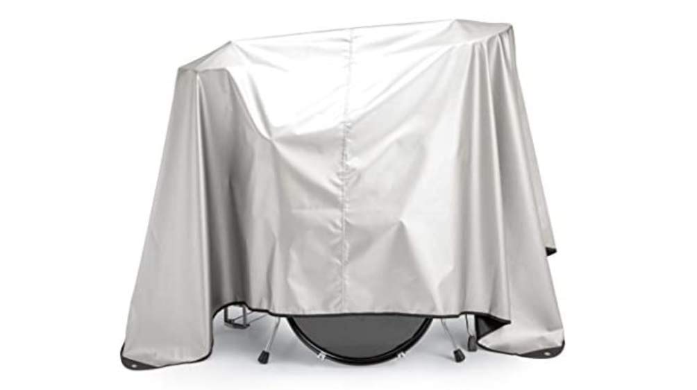 Maloney StageGear Drum Set Dust Cover with Weighted Corners - Water Resistant Black Nylon Keeps it Free from Dust, Dirt, & Moisture; Silver Acrylic Coating Protects from Sun ( 80 x 108 inches) 63061