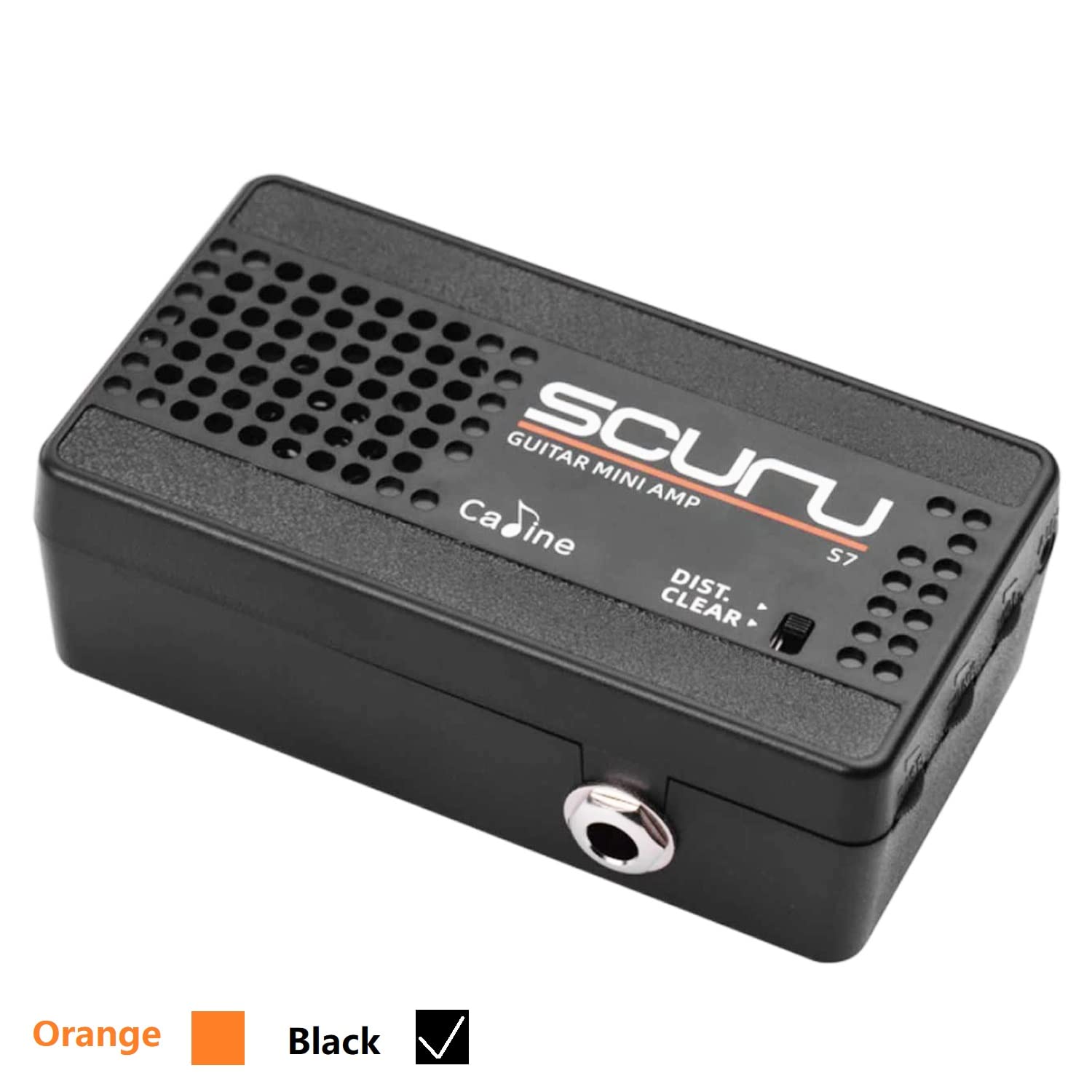 Portable Electric Guitar Mini Amp 3 Watt Built in Clear Distortion Channel with 9V Power Adapter - S7 Pocket Mini Guitar Amp Mini Speaker Guitar Practice Amplifier with Headphone Jack Output AUX Input