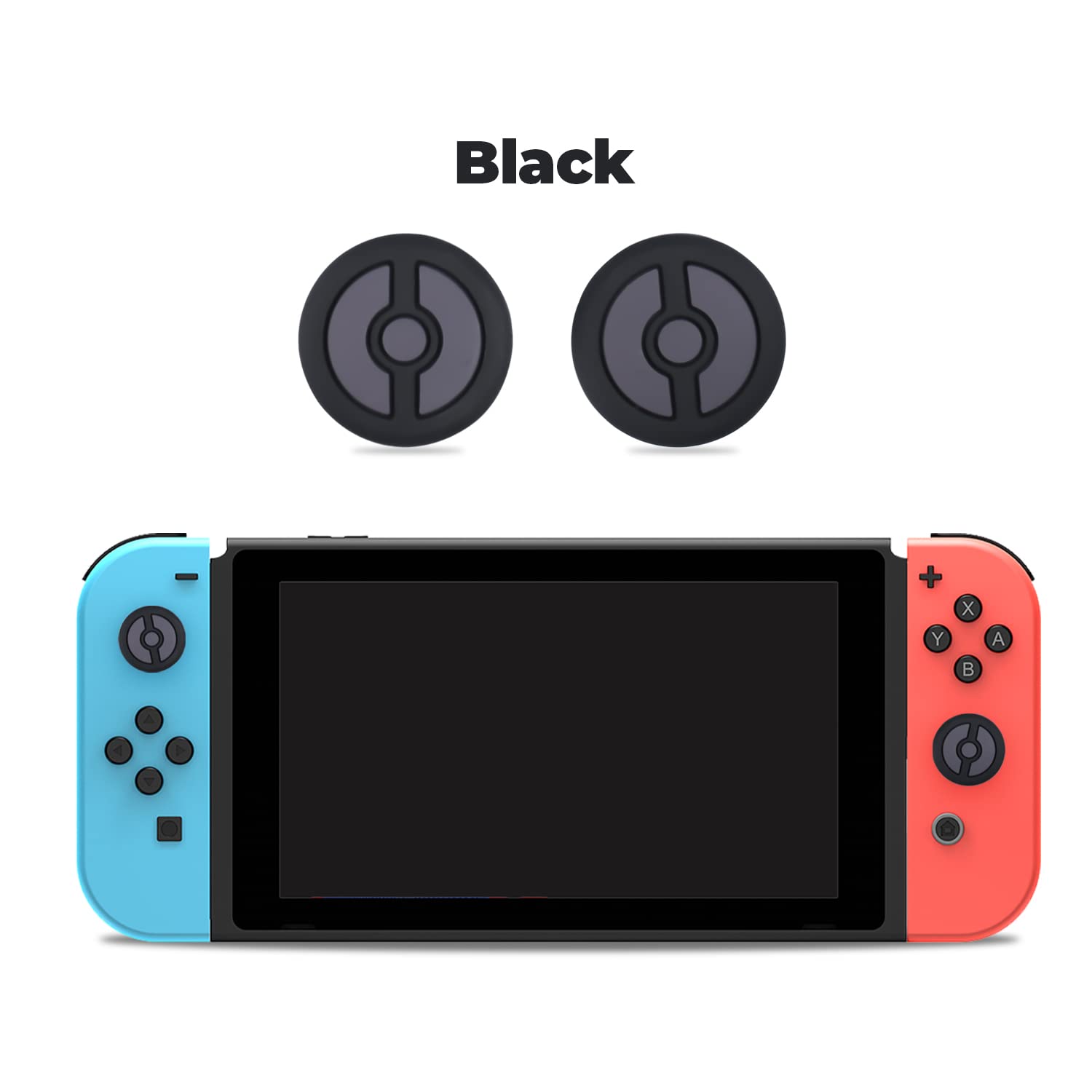 Thumb Grip Set Joystick Caps Compatible with Nintendo Switch/OLED/Lite Console,Silicone Analog Stick Caps for Switch Joy-Con Controllers – White+Black,2 Pairs