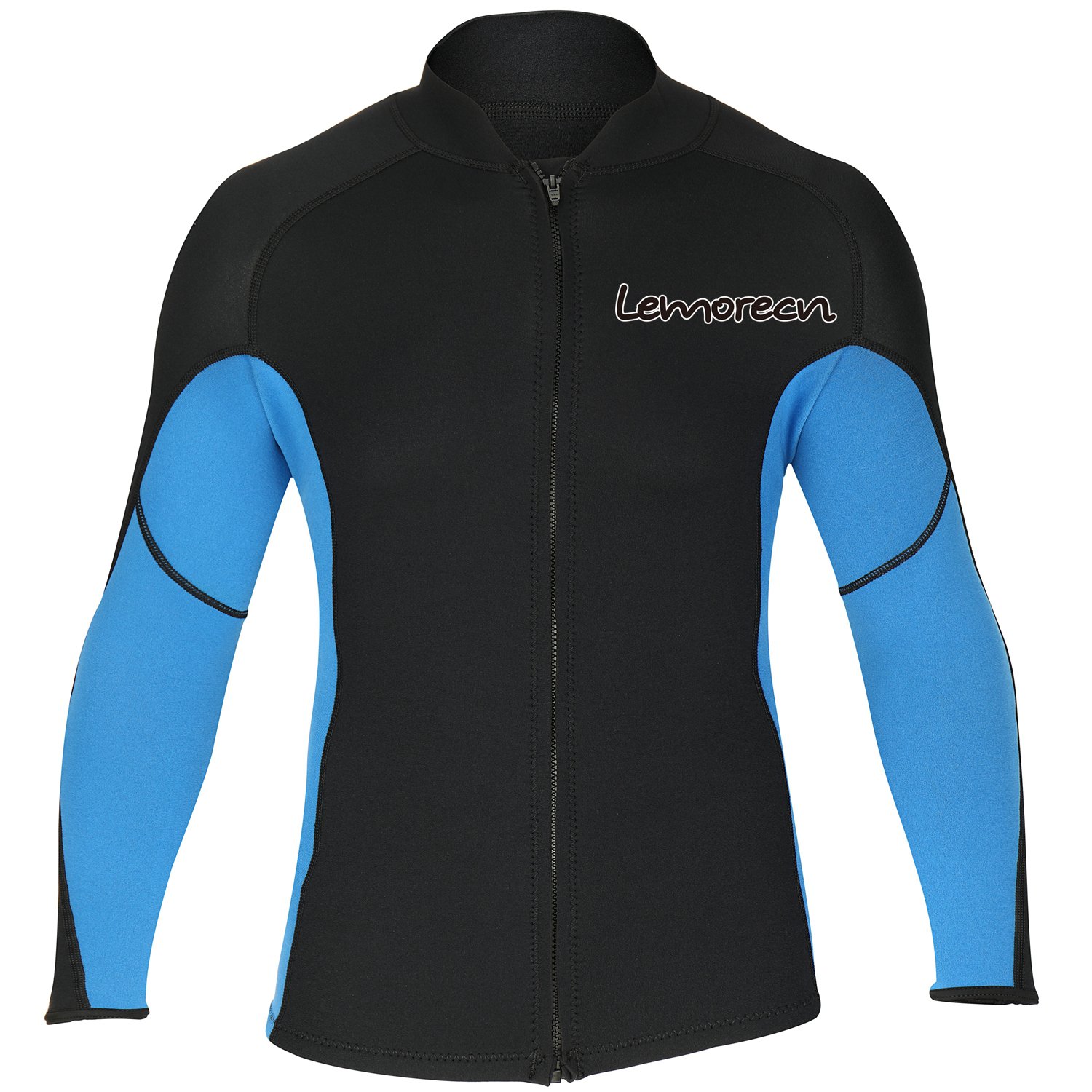 Lemorecn Men’s 2mm Wetsuits Jacket Long Sleeve Neoprene Wetsuits Top(2021black-S)