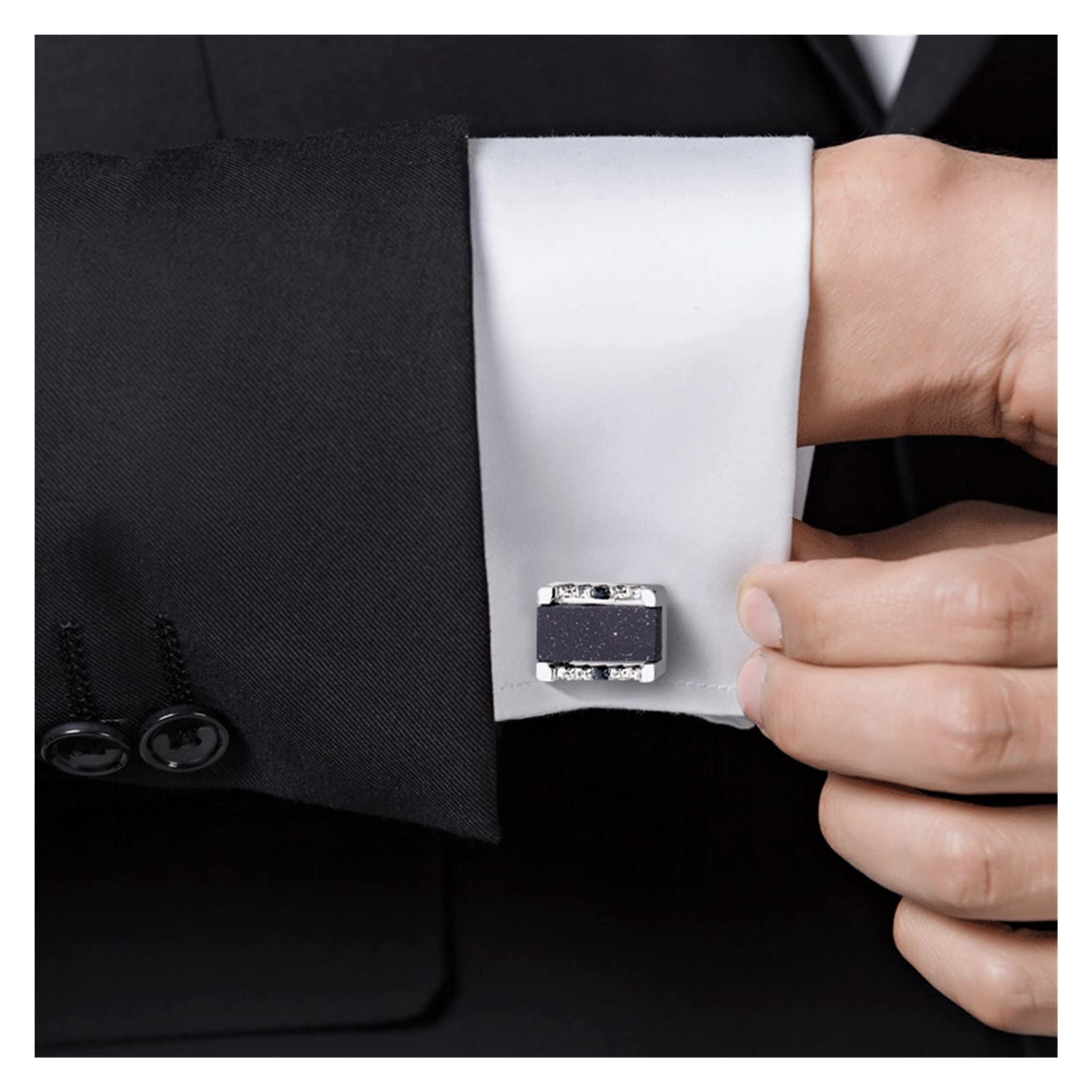 Shirt Suit Cufflinks Men's Business Shirt Cuff Nail Gift Box Technology Three-Dimensional Cutting (Color : A, Size : One Size) (A One Size)