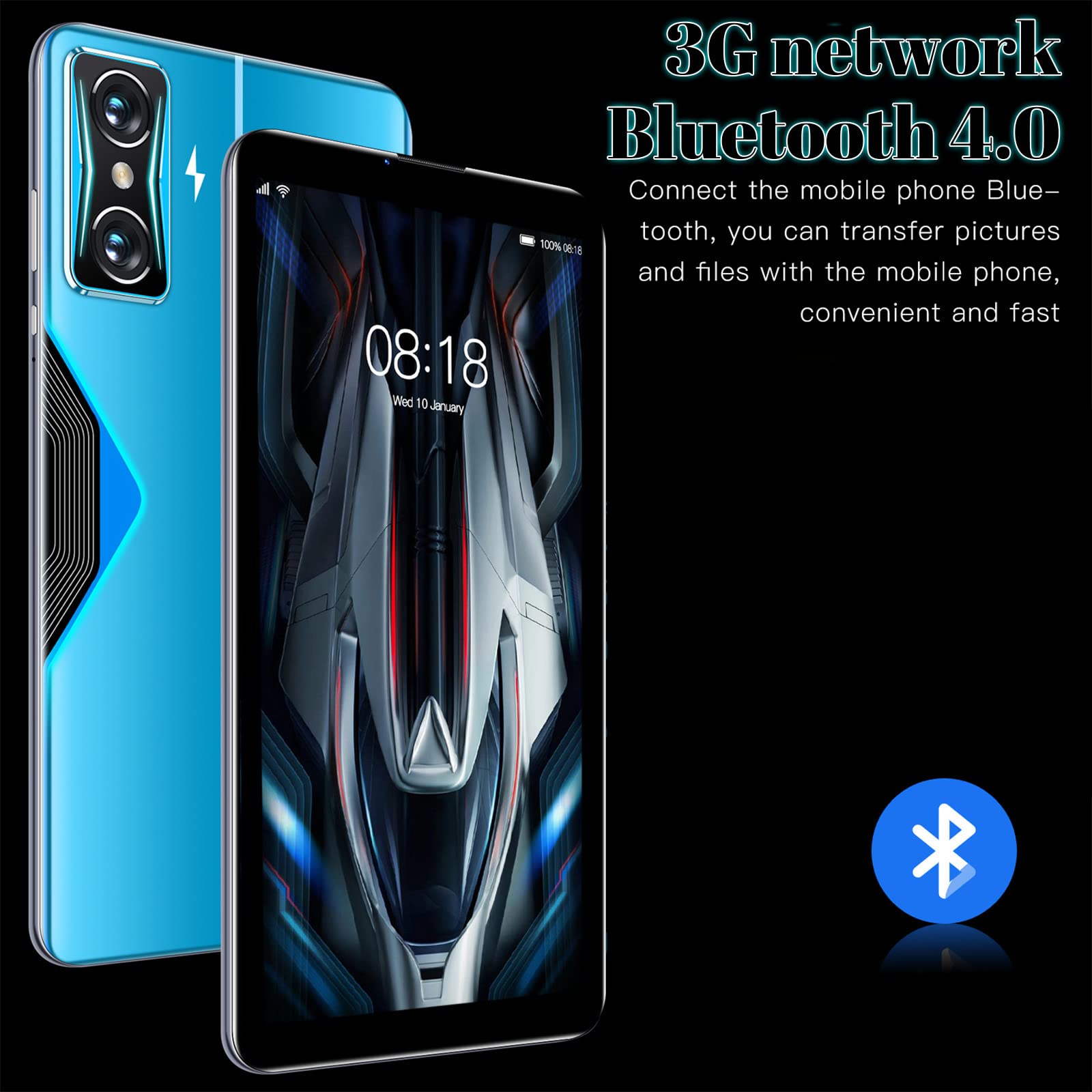 Tablet Android 5.1, All-New Fire 7.1-inch Display Tablets PC Octa-core Processor 1GB RAM +16GB ROM, Long Battery Life, Dual Camera, Smart Tablet TF Expansion Support Built-in WiFi Blue-Tooth GPS