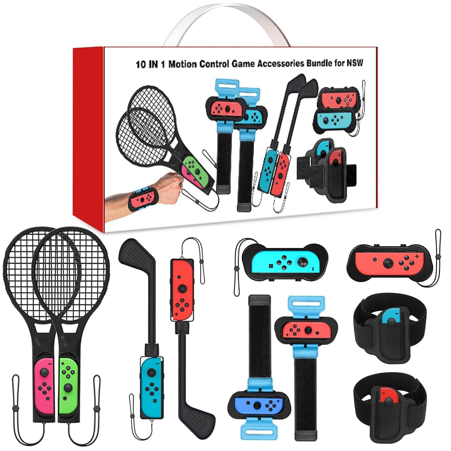 Switch Sports Accessories Bundle - 10 in 1 Family Bundle switch accessory