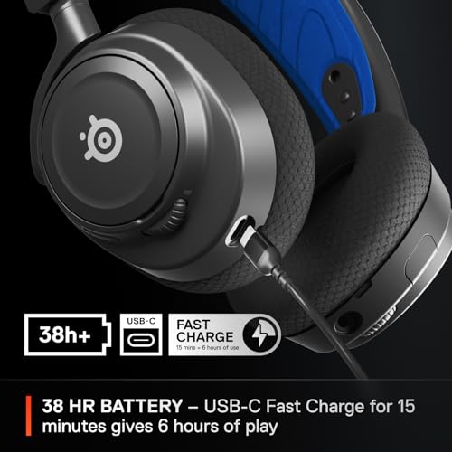 SteelSeries Arctis Nova 7P Wireless Multi-Platform Gaming Headset — Neodymium Magnetic Drivers — 2.4GHz + Bluetooth — 38Hr USB-C Battery — Gen2 AI Mic — PlayStation, PC, Switch, VR, Mobile - Black