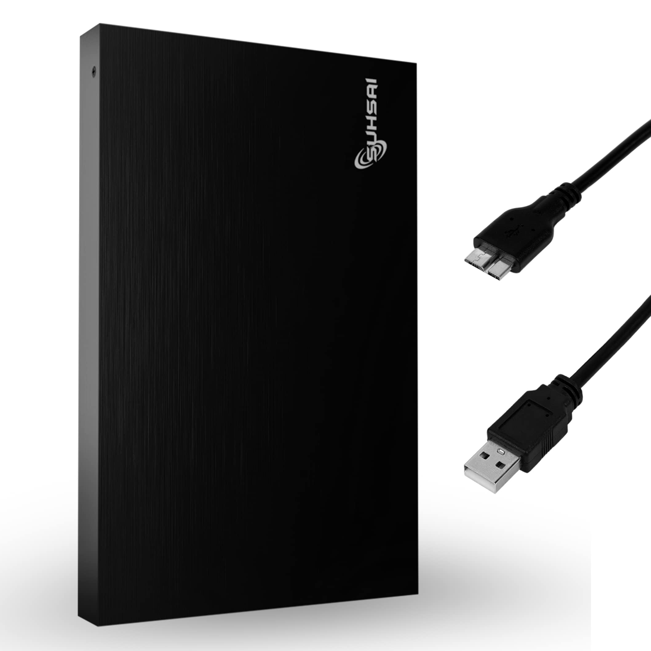 SUHSAI External Portable Hard Drive USB 3.0 Ulta Slim Memory Expansion HDD- 2.5" Slim Storage & Backup Hard Disk Compatible with MAC, PC, Desktop, PS4, Xbox (250GB, Black)