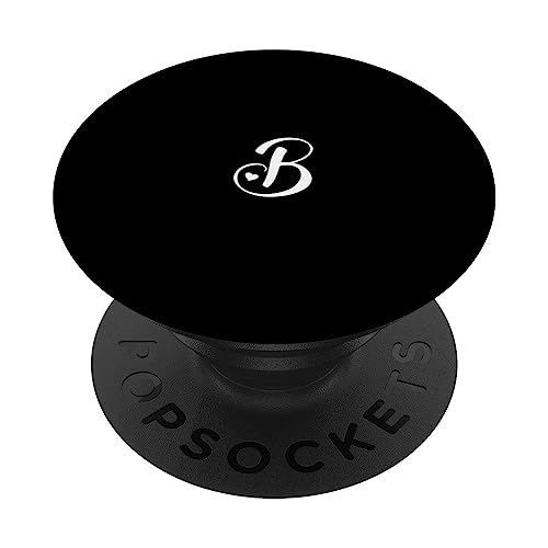 white letter B monogram initial minimalist heart graphic PopSockets Swappable PopGrip